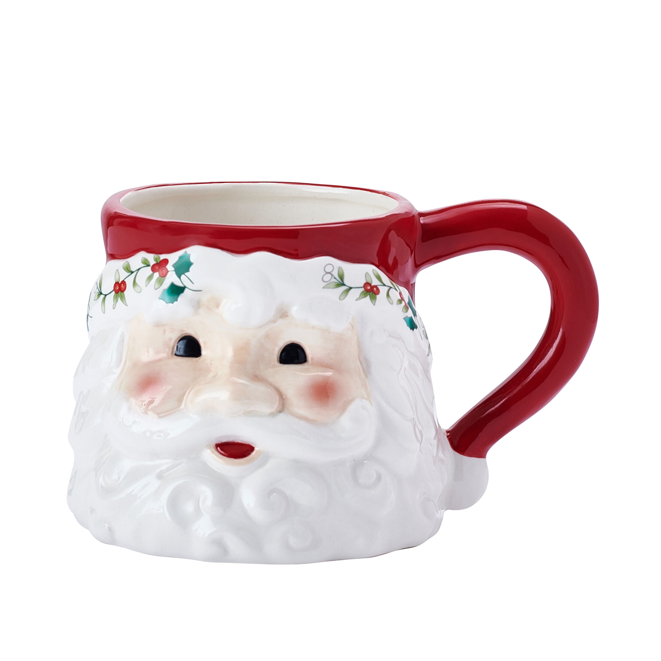 Pfaltzgraff Winterberry 16 oz Holiday Santa Mug, Stoneware, Festive ...