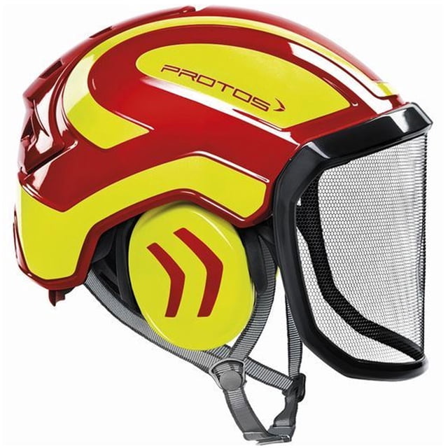 Pfanner Protos Arborist Helmet - Integral, Red/Yellow, Advanced Safety ...