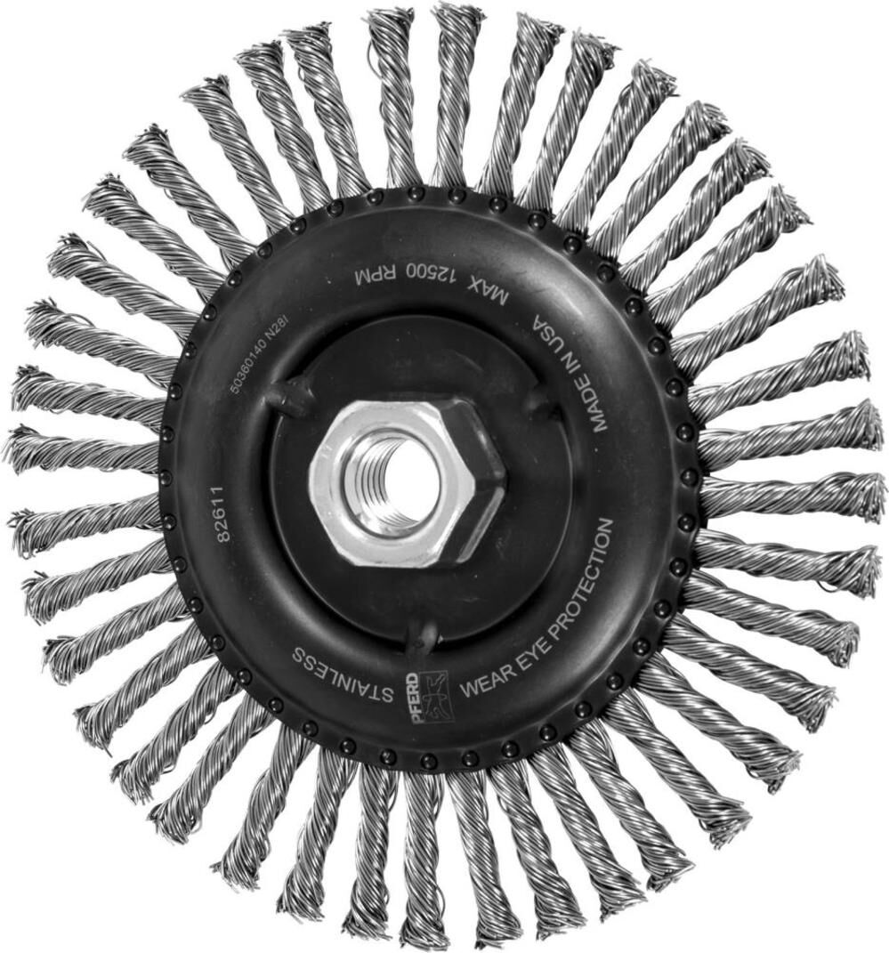 Pferd 6In Stringer Bead Knot Wheel - .020 Ss Wire 5/8-11 Thread 40 ...