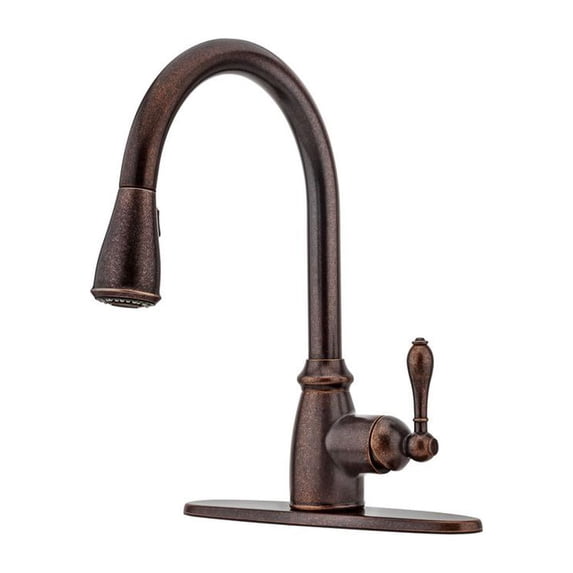 Pfister Canton Single-Handle & Sprayer Kitchen Faucet Rustic Bronze F ...