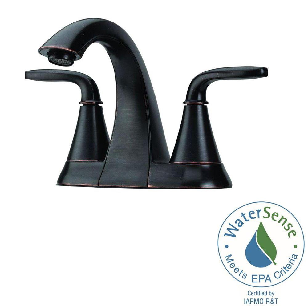 Pfister Pasadena 4" Centerset Bathroom Faucet in Tuscan Bronze LF-048 ...