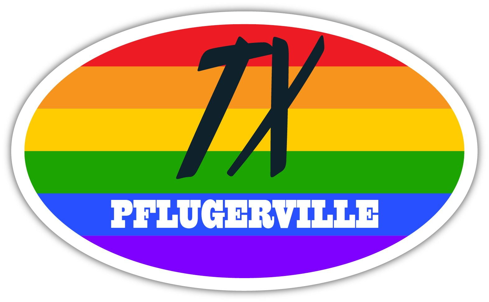 Pflugerville TX Texas Travis County Rainbow Pride Flag 6 Stripes Pride ...