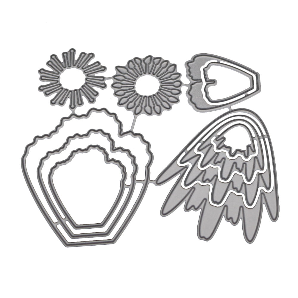 Pgeraug Embossing die New Flower Heart Metal Cutting Dies Stencils DIY ...