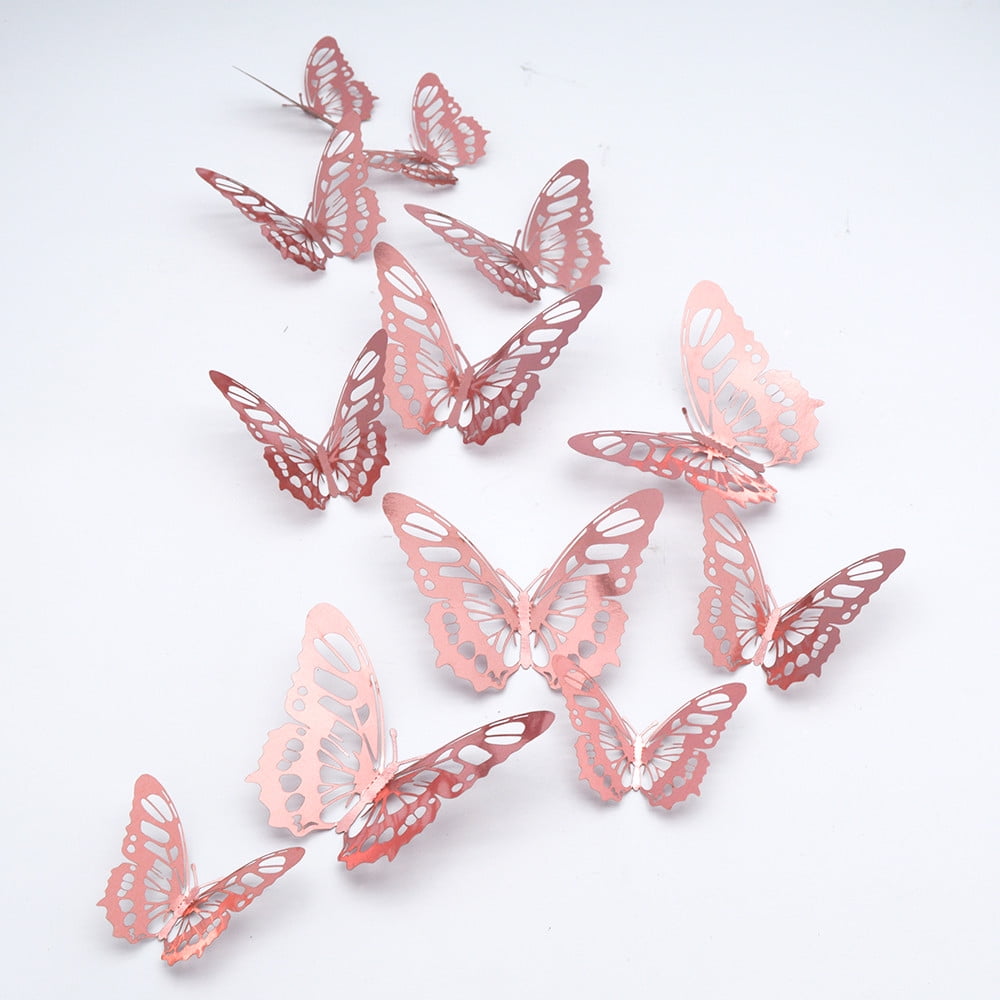 Pgeraug Stickers, 3D Butterfly Wall Sticker Metal Texture 3D ...