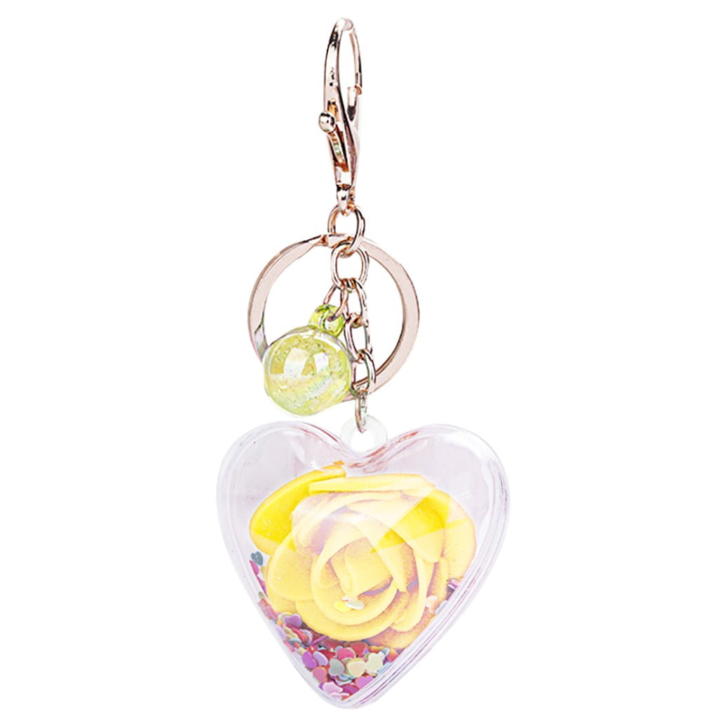 Pgeraug gifts for women Cute Keychain Acrylic Love Shape Star Sequin ...