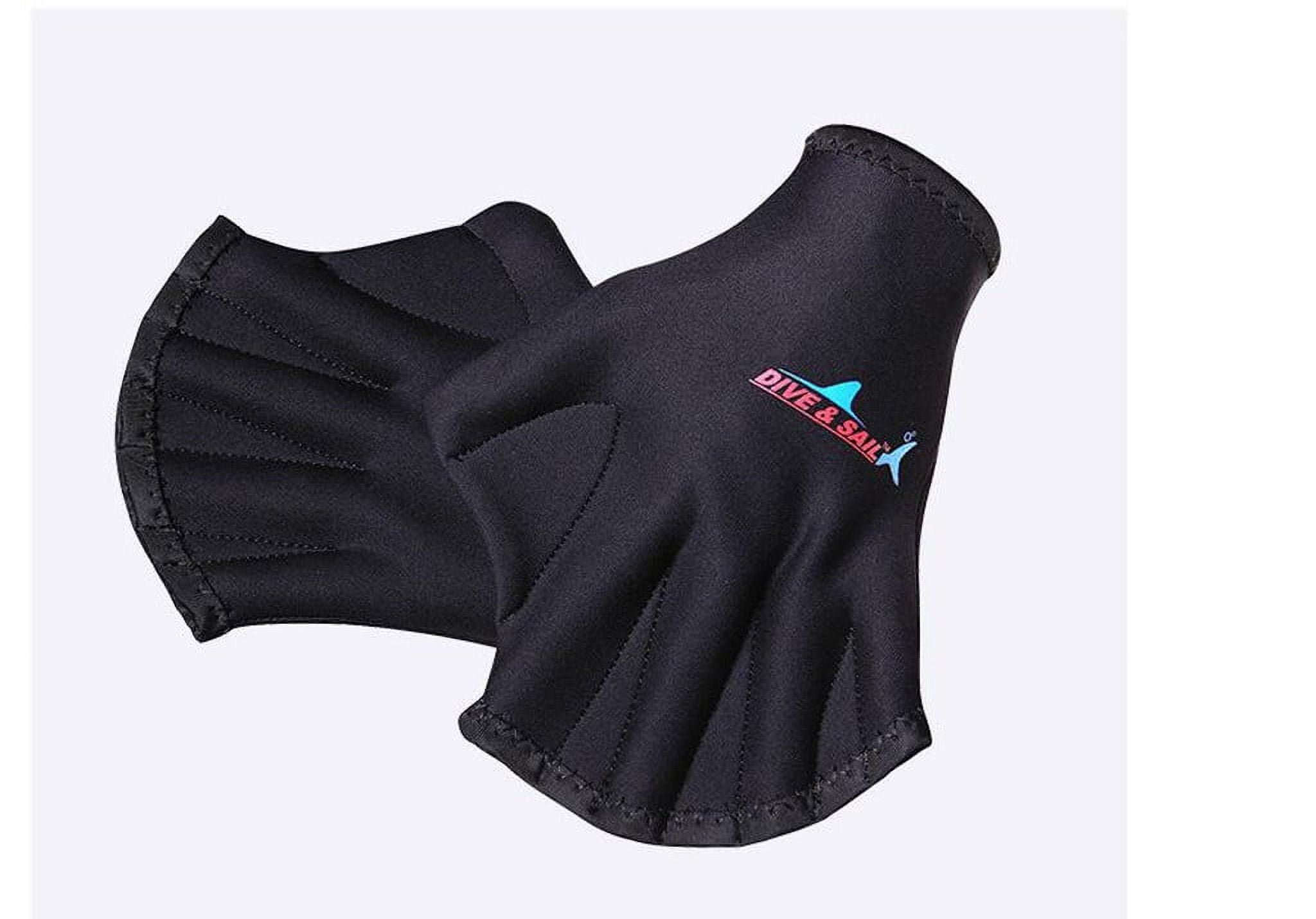 PGYONG 1 Pair Swimming Aquatic Webbed Gloves Black Aqua Water Training ...
