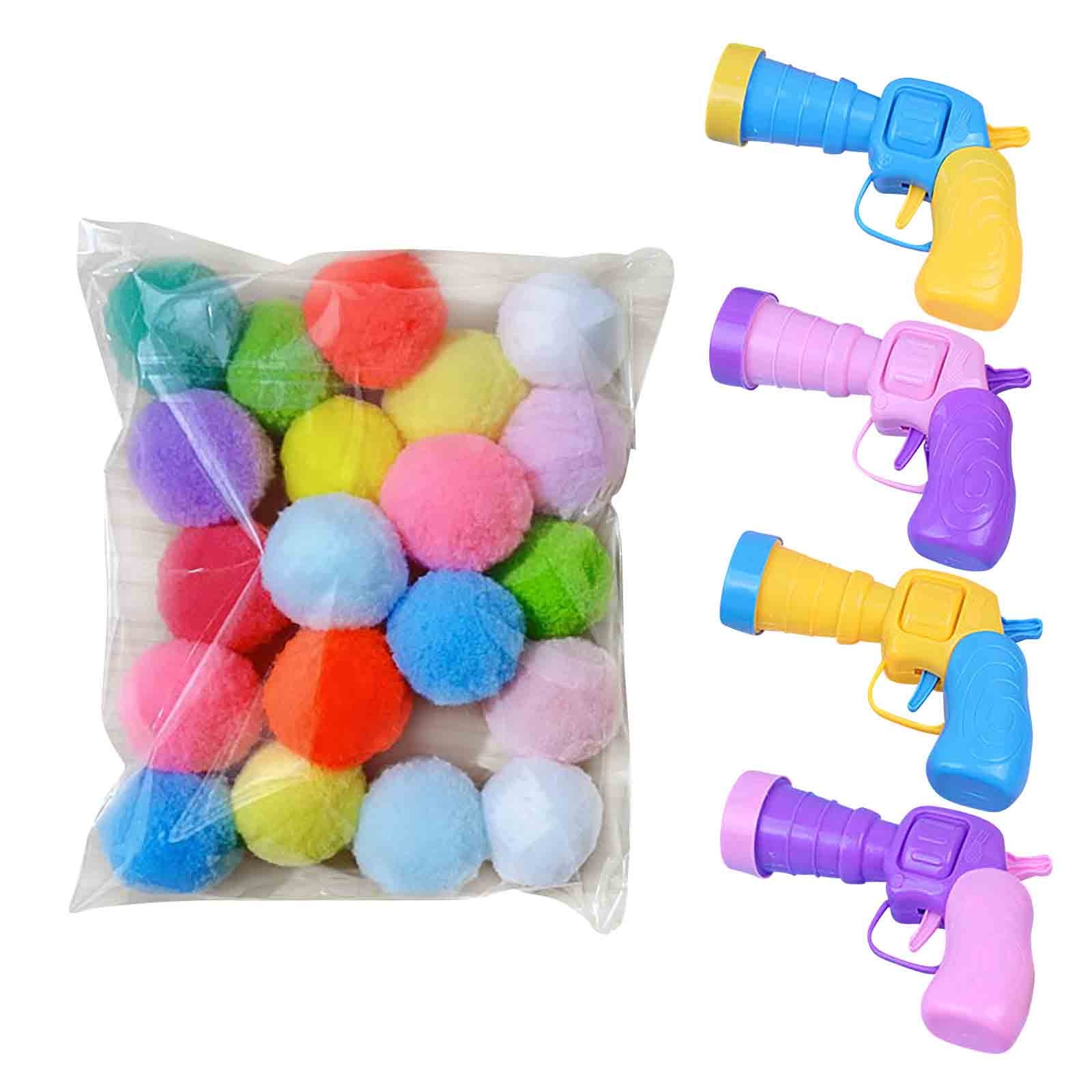 Pgyong 21 Pcs Cat Toy Ball Launcher Gun,Cat Fetch Toy Gun Shooter ...