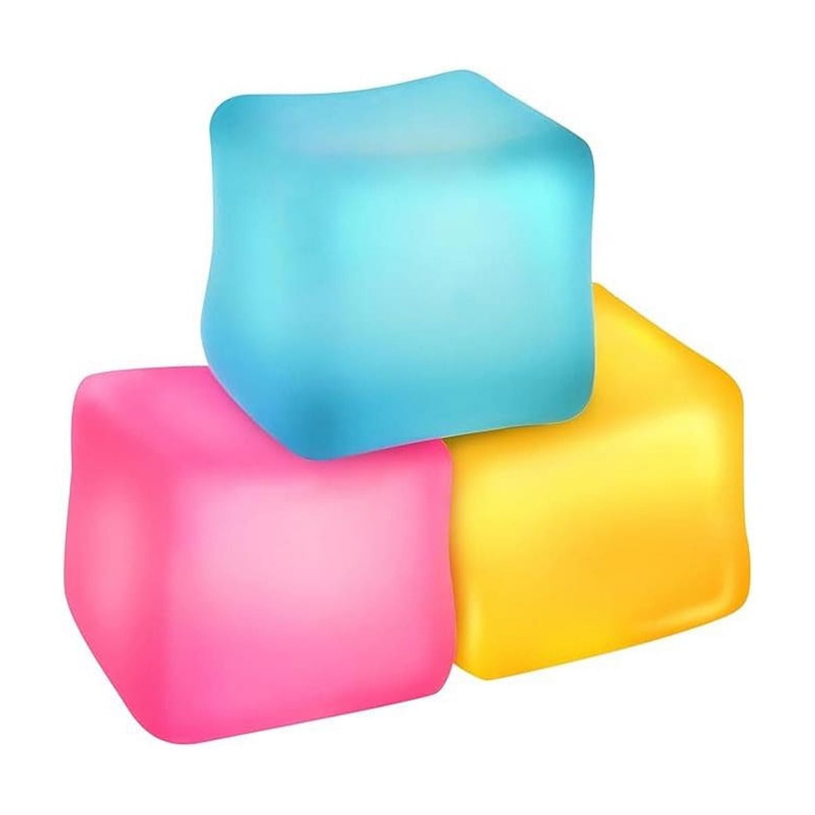 Pgyong 3Pcs Stress Cube Squishy Stress Balls, Ice Cube Stress Ball for ...