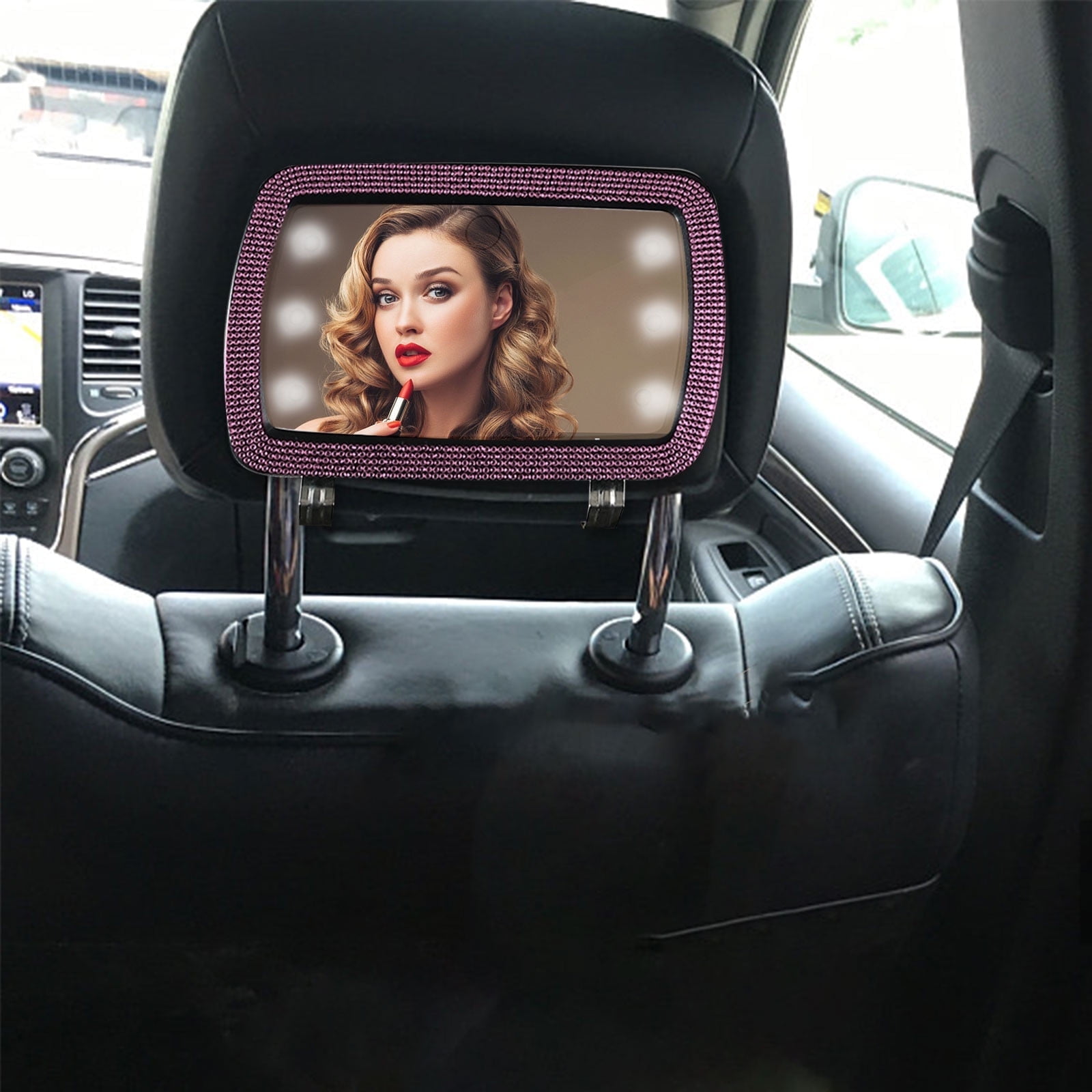 VANLOFE Car Visor Vanity Mirror Rechargeable Vanity Mirror with 3 Light ...