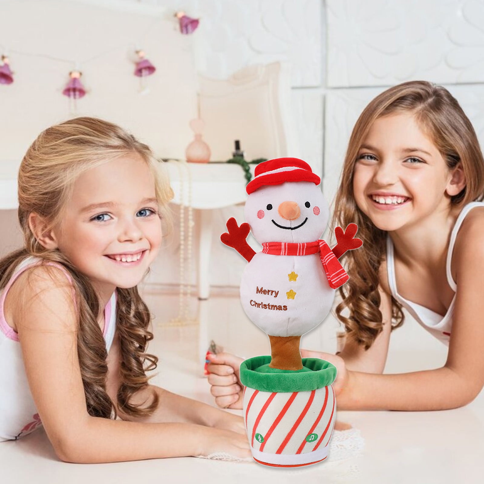 Pgyong Christmas Dancing Snowman Plush Toy with Music and Recording ...