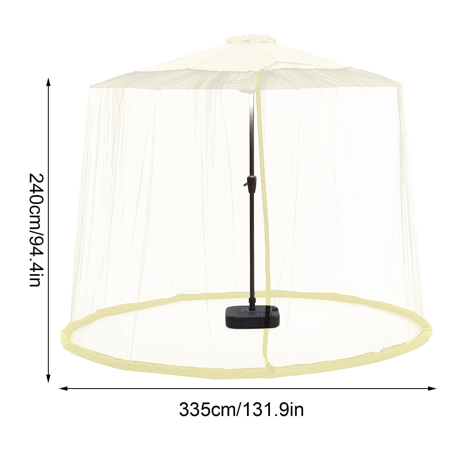 PGYONG Patio Umbrella Mosquito Netting,7.8FT-10.9FT Umbrella Canopy ...