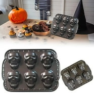 Skull Cake Pan Silicone Skull Cakelet Mold, 6 Cavities Skull Pirate ...