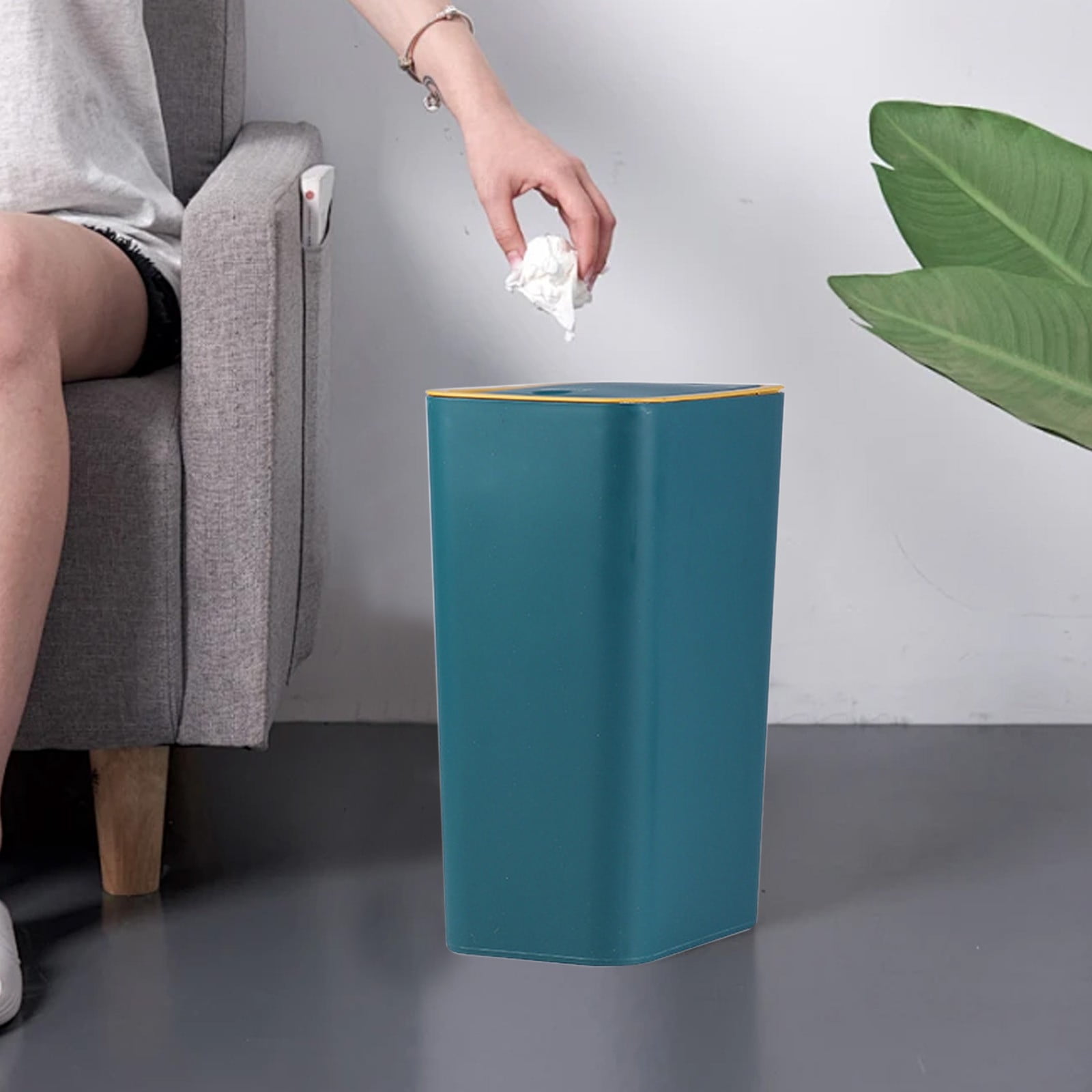PGYONG Trash Can with Lid,2.6 Gallons/10.2 Liters Garbage Can with ...