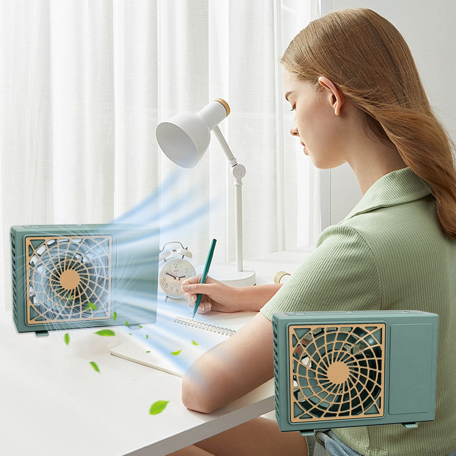 Pgyong USB Desktop Fan Portable Desktop Fan Conditioner form Factor ...