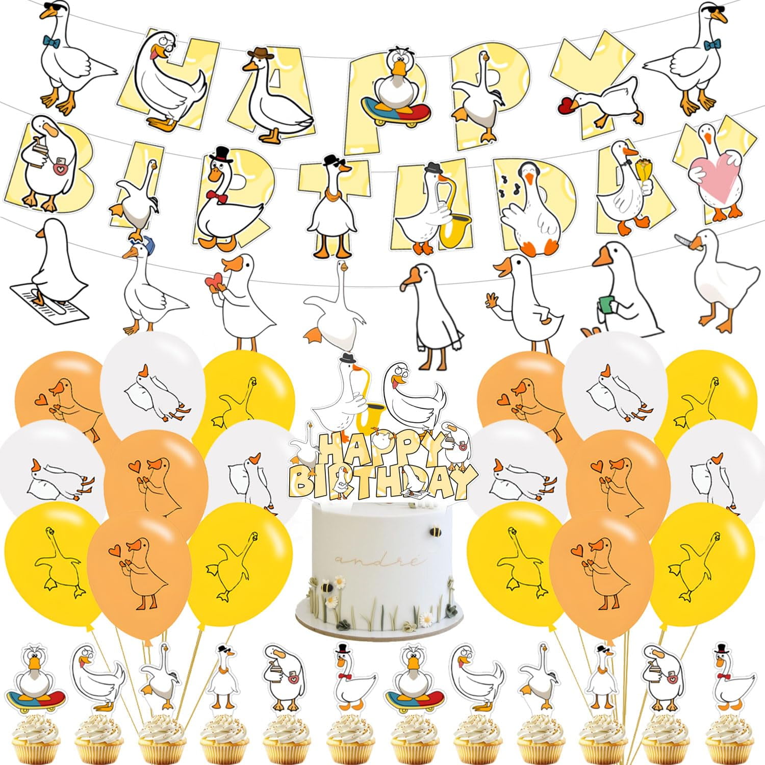 PhDHaao Silly Goose Party Supplies, Geese AFN1Birthday Decorations with ...