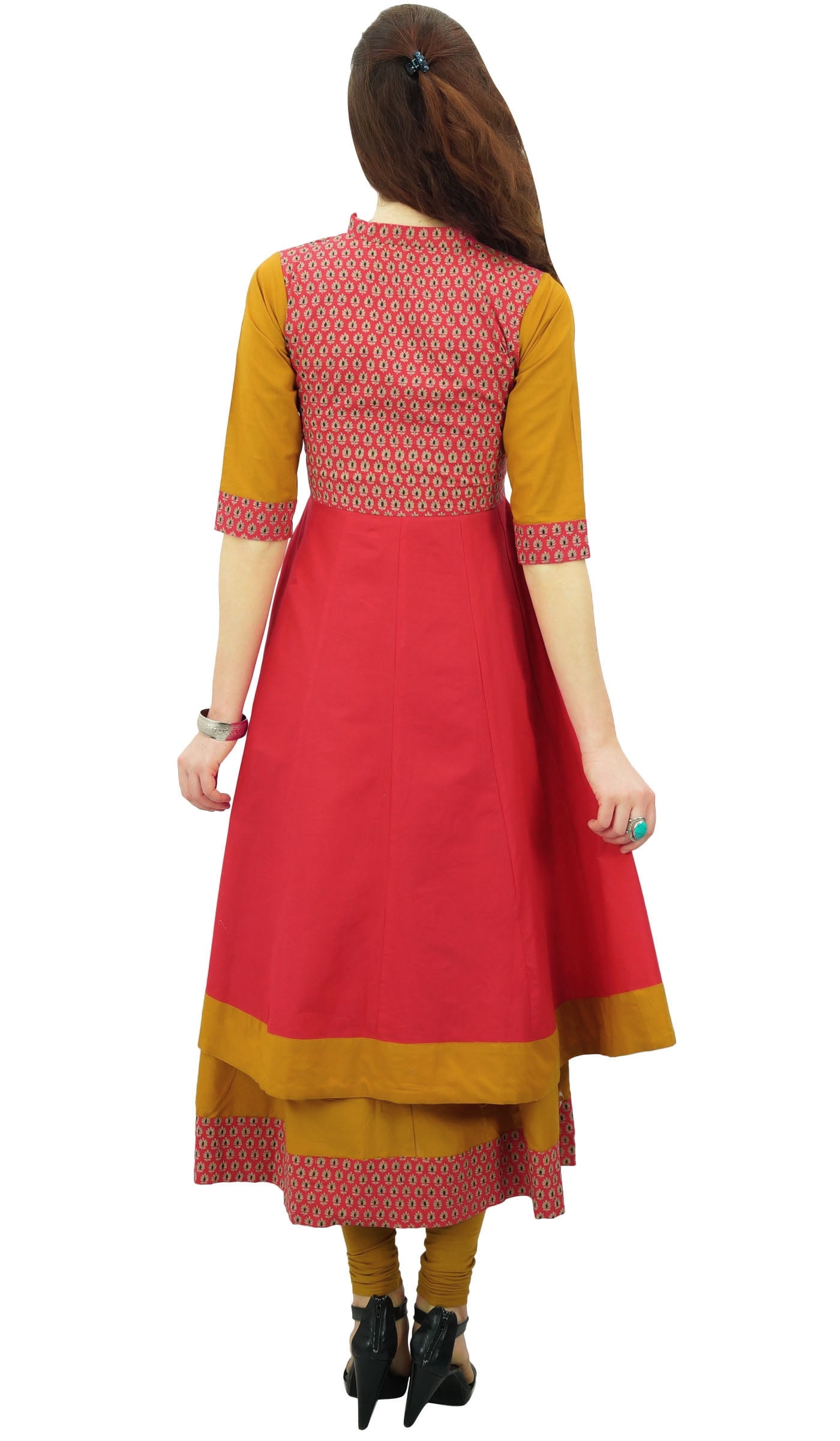 Phagun Designer Double Layer Anarkali Kurti Dori Jacket Style Indian ...