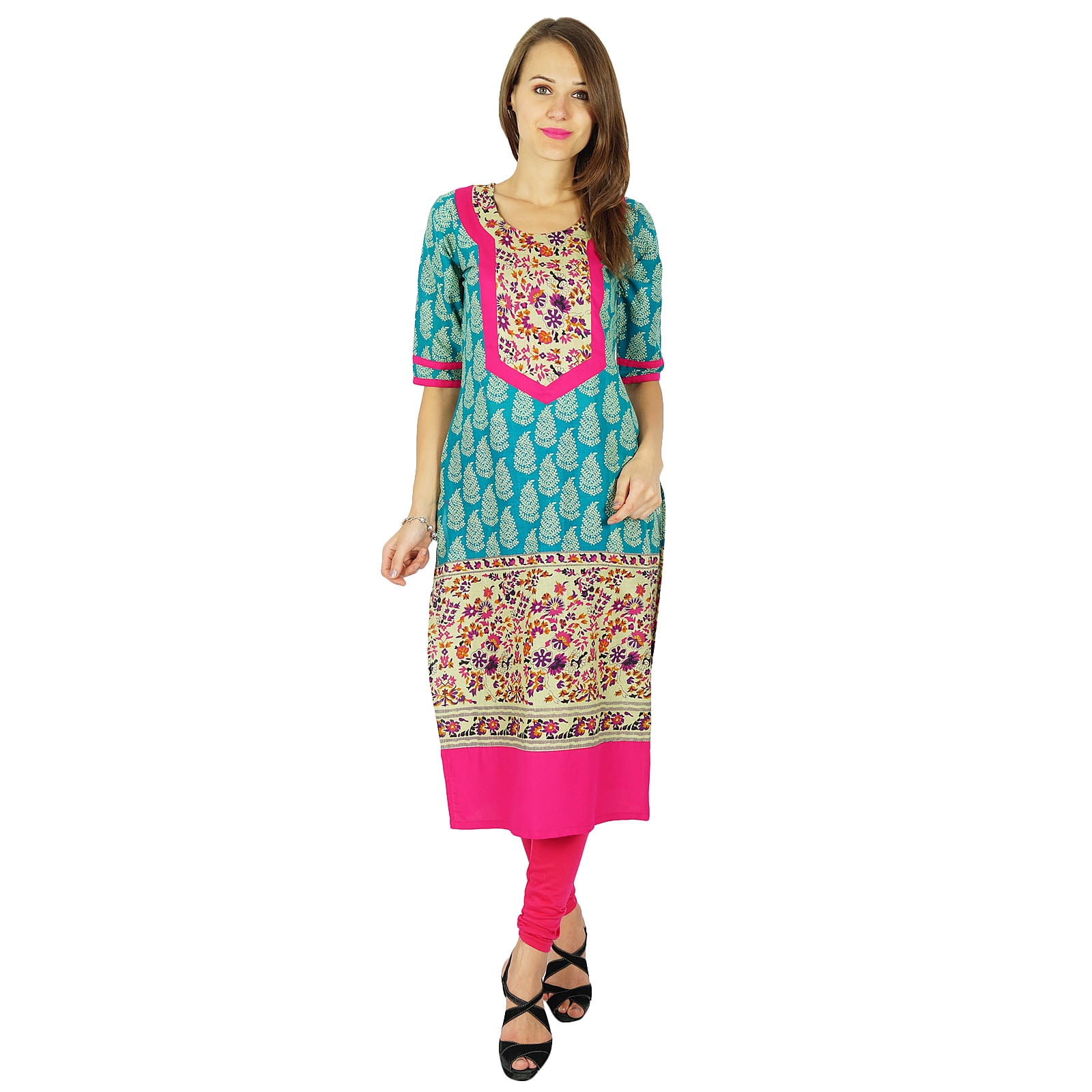 Phagun Indian Designer Bollywood Kurta Women Ethnic Kurti Cotton Tunic ...