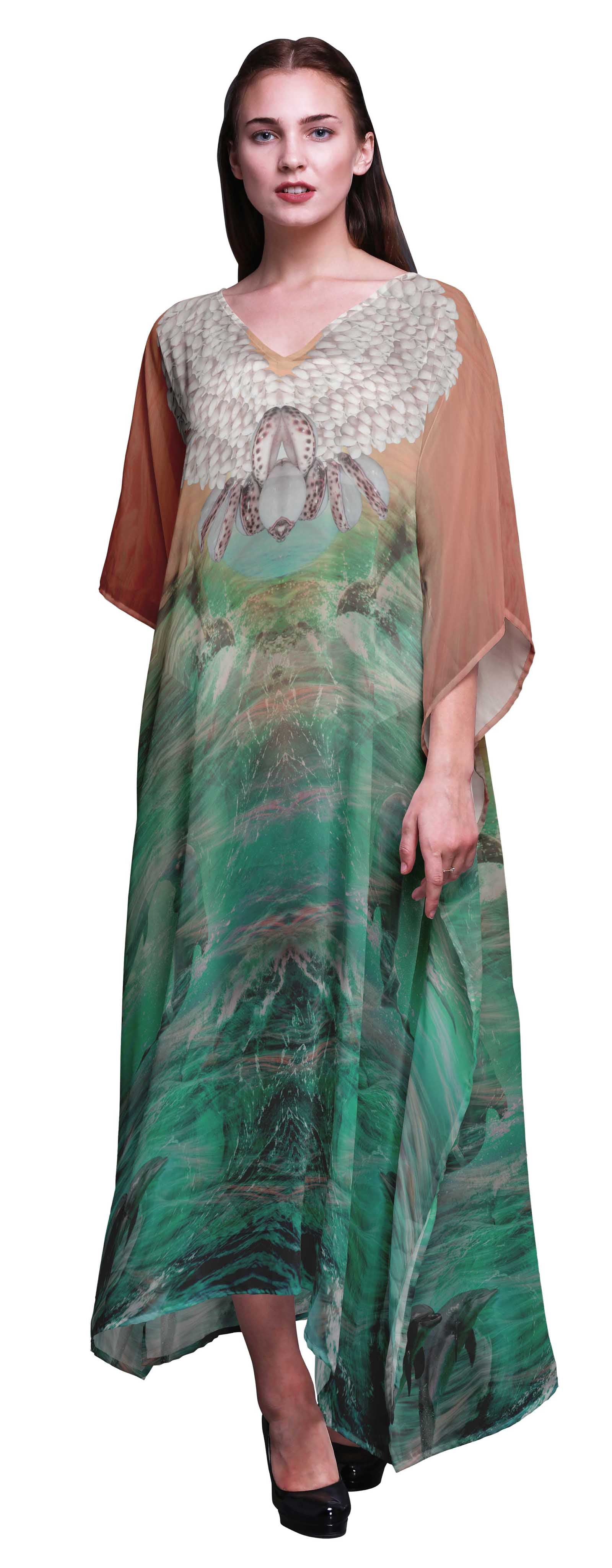 Phagun Sea Nature Beach Kaftan Bikini Cover up Womens Maxi Dress Long ...