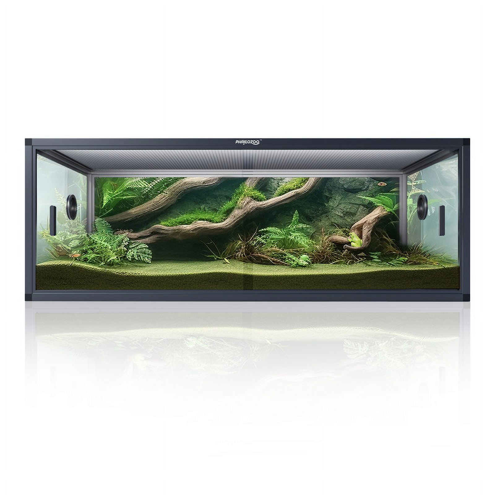 Phailozoo 85 Gallon Glass Reptile Terrarium, Durable Front Opening ...