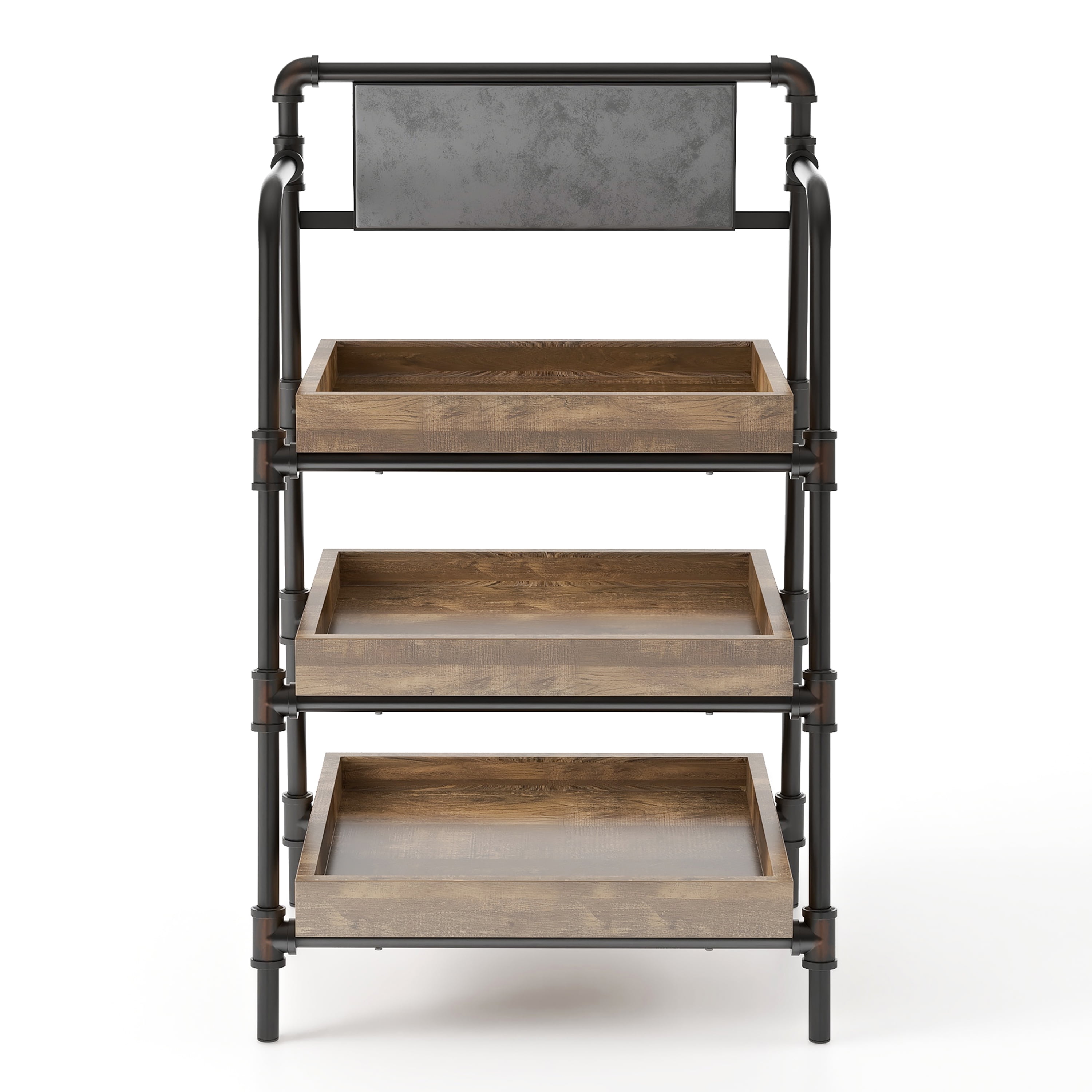 Pham 3-Shelf Metal Bookcase, Sand Black - Walmart.com