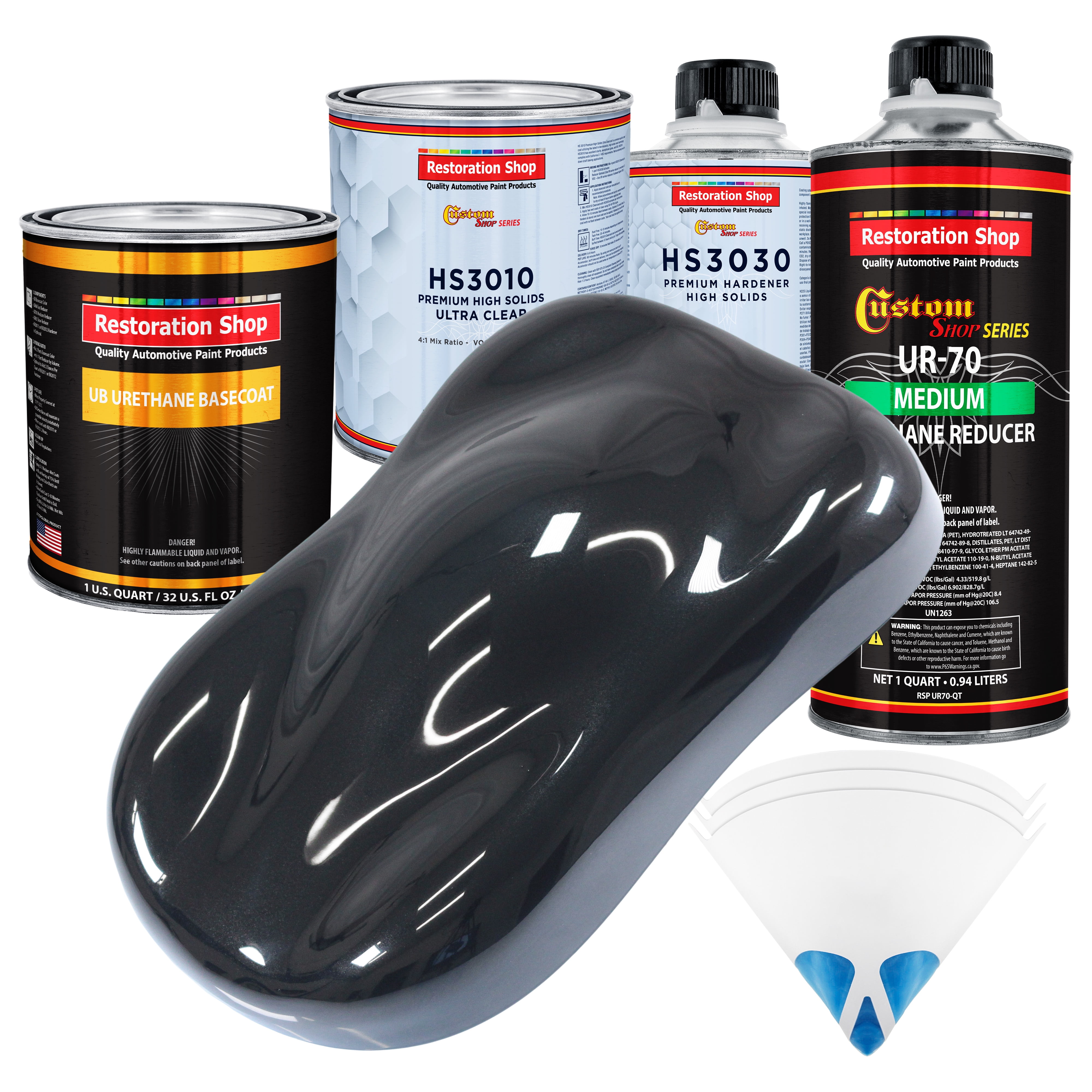 Phantom Black Pearl Premium Quart URETHANE BASECOAT CLEARCOAT Car Auto ...