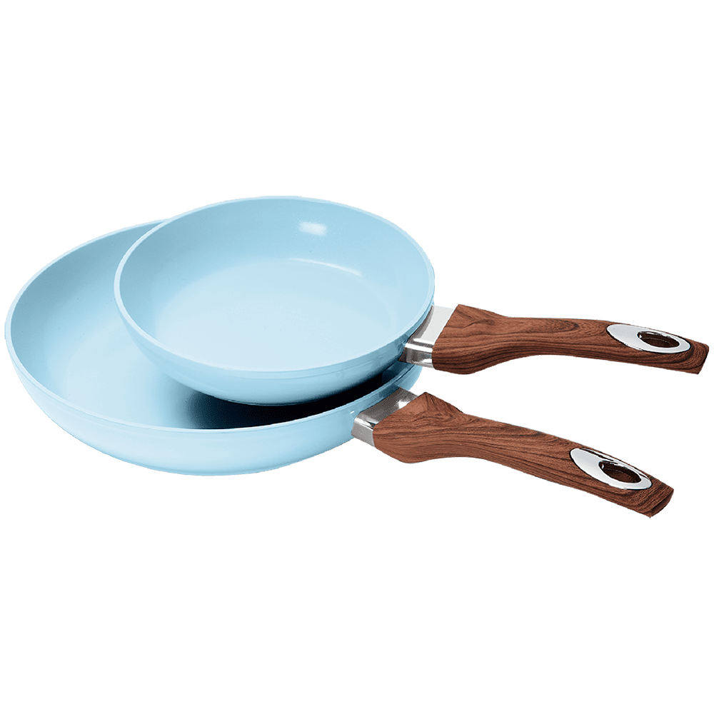 Phantom Chef Wood Collection Fry Combo Pan Set (Light Blue, 8" And 11 ...