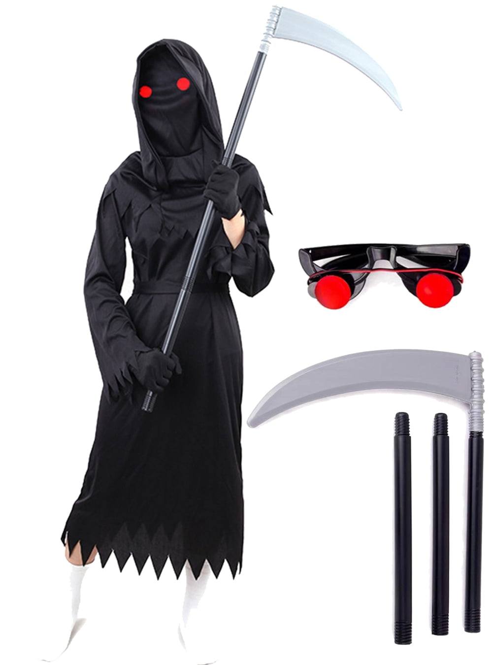 Phantom Costume Grim Reaper for Boys Girls Halloween Role Play Dress Up ...