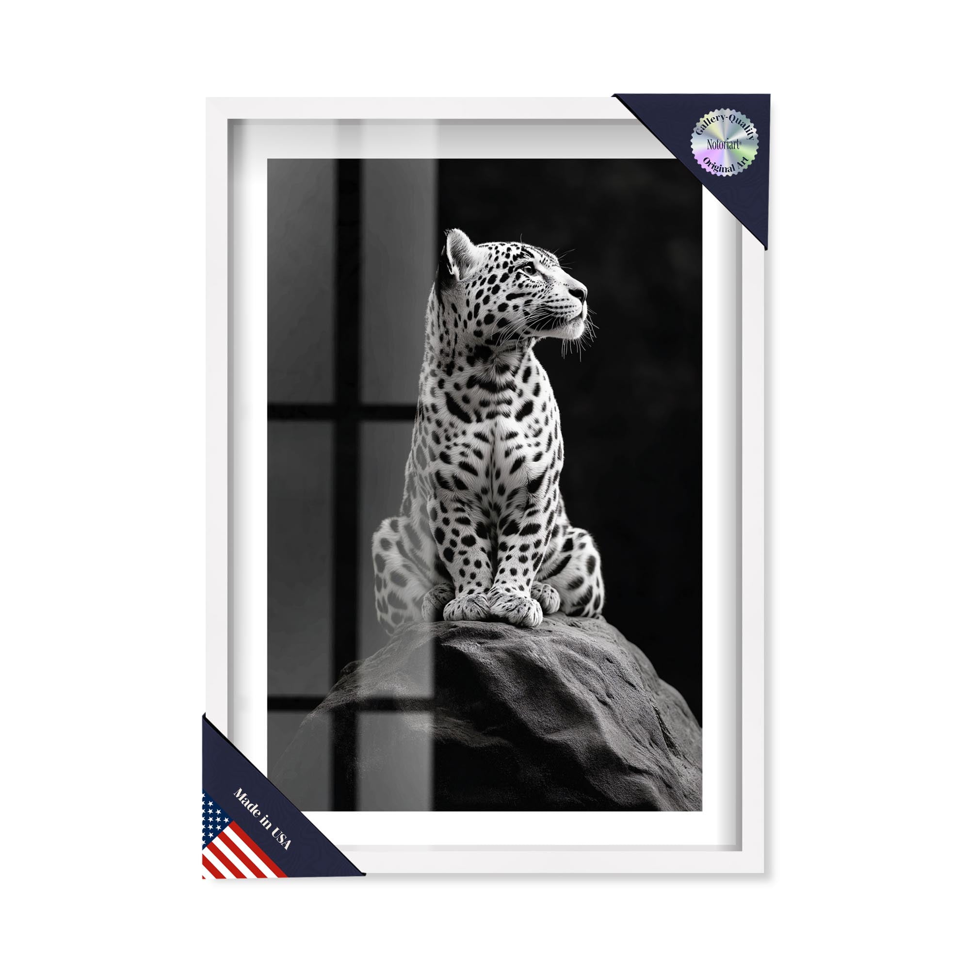Phantom Feline II Shadowbox Print Animal Art Prints by Notoriart, White ...