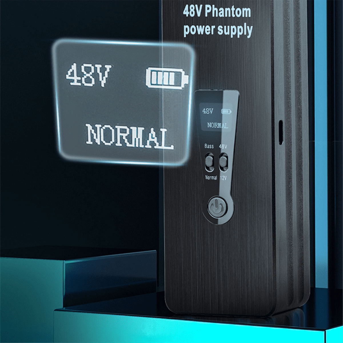 Phantom Power Supply 48V 12V Switch Rechargeable Portable for Condenser ...