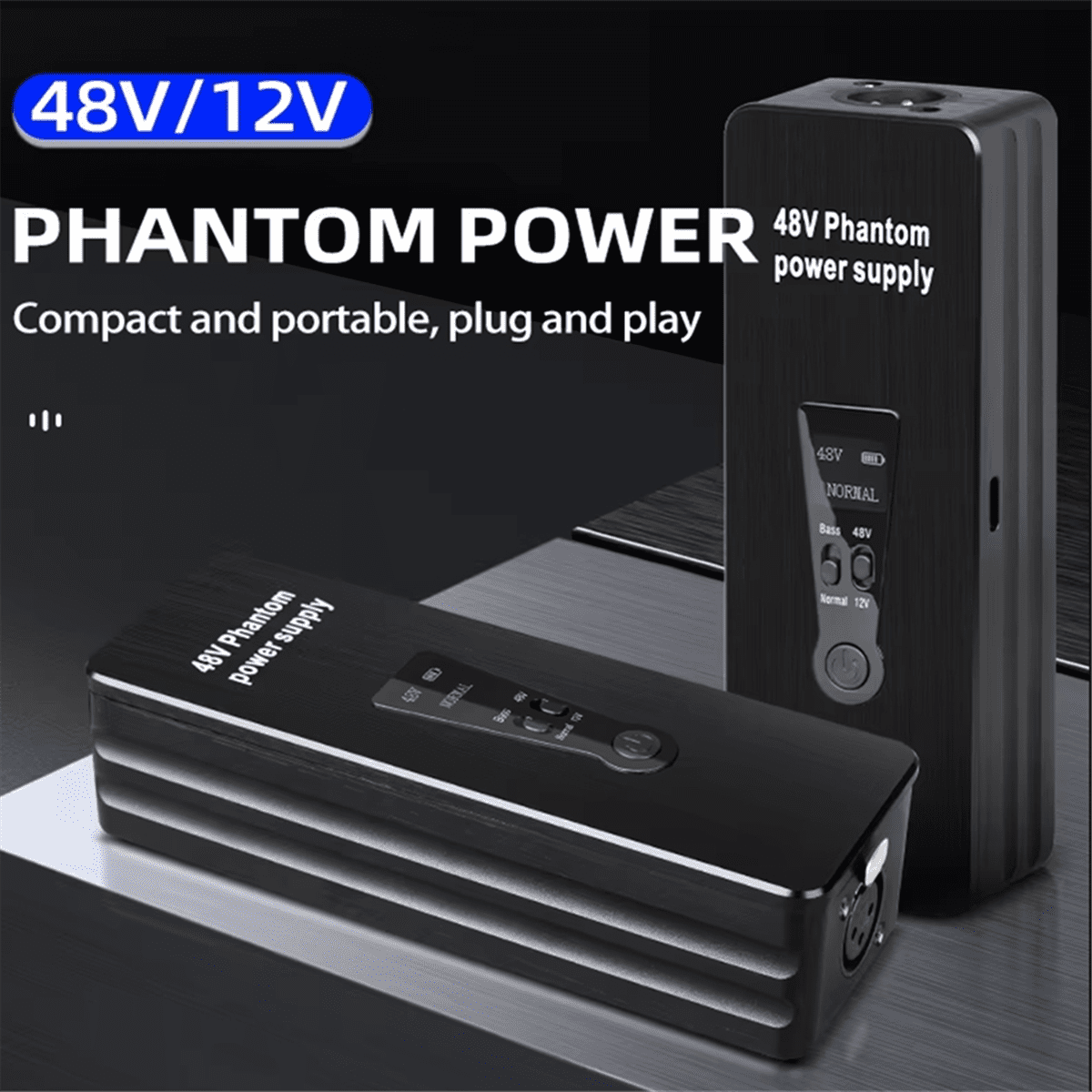 Phantom Power Supply 48V Microphone Amplifier Rechargeable - Walmart.com
