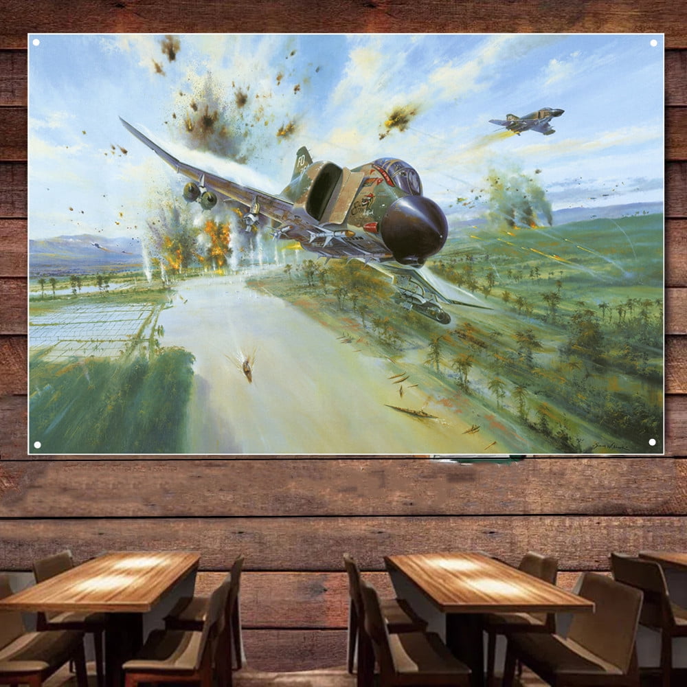 Phantom Raiders Fighter Jet Tapestry Wall Art Decor - Attack Aircraft ...