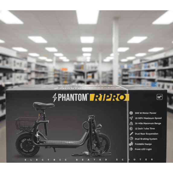 Phantom Ripro Electric Seated Scooter, 500W Motor, 20-Mile Range ...