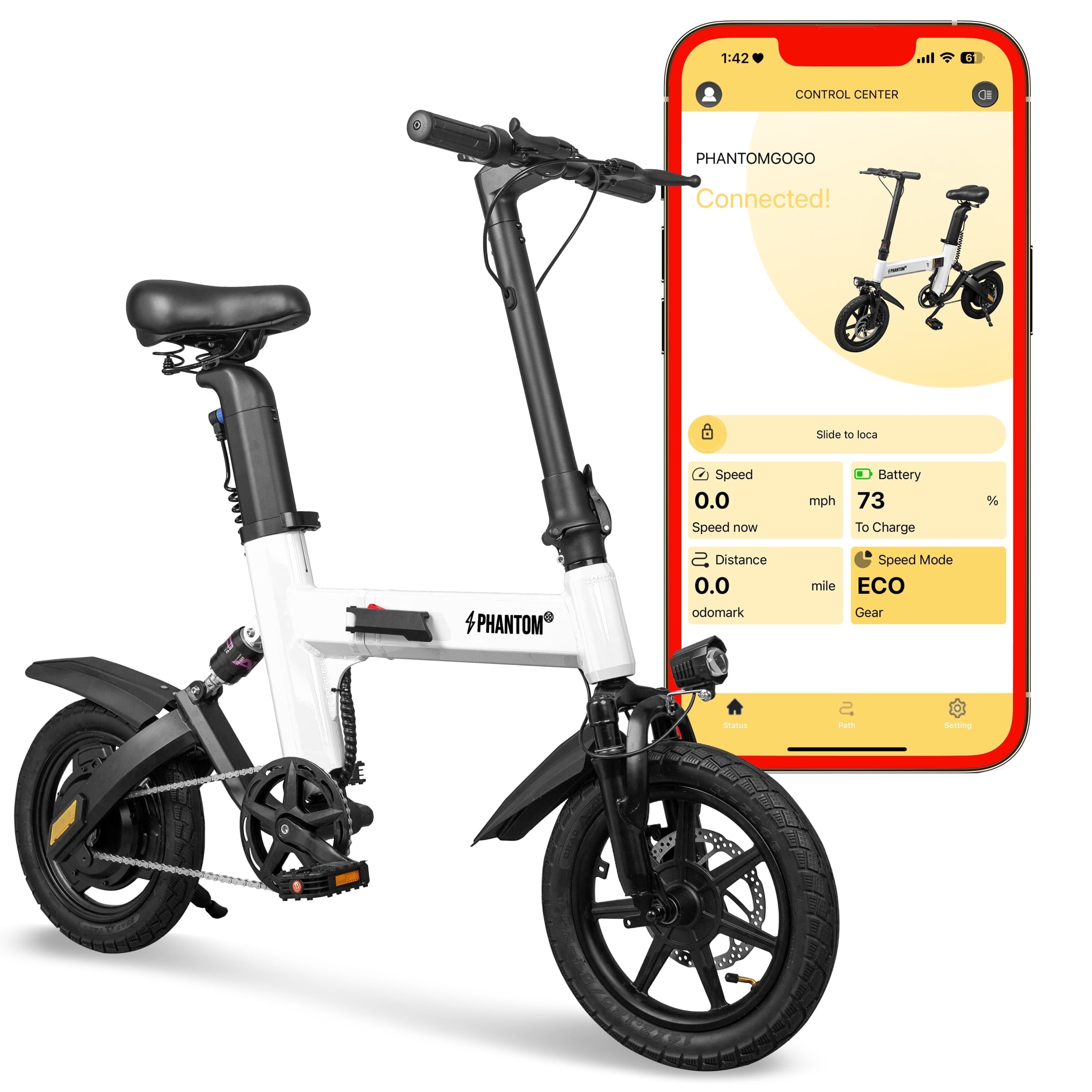 Phantomgogo Electric Bike for Adults Folding Electric Bicycle with 350W ...