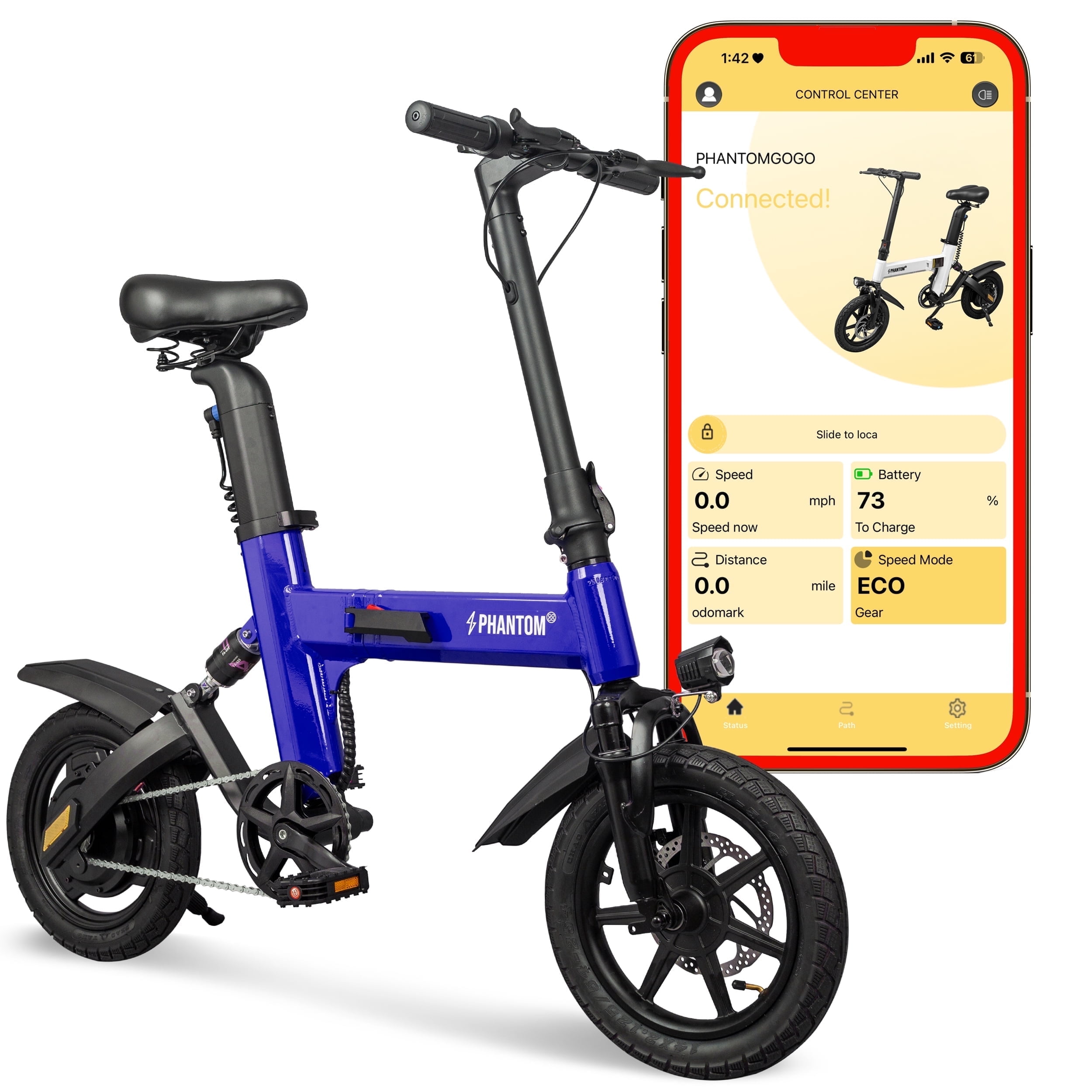 Phantomgogo Electric Bike for Adults Folding Electric Bicycle with 350W ...