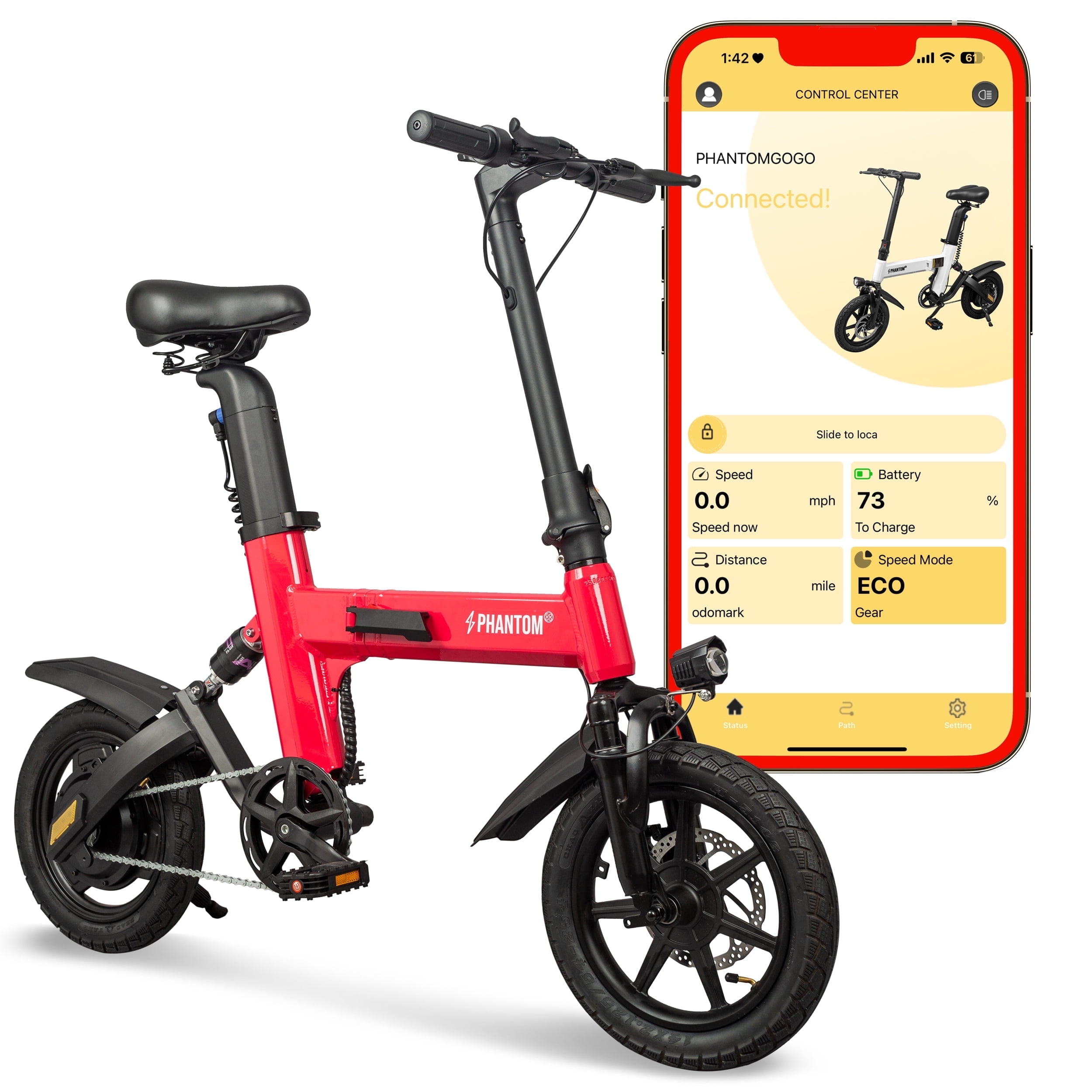 Phantomgogo Electric Bike for Adults Folding Electric Bicycle with 350W ...