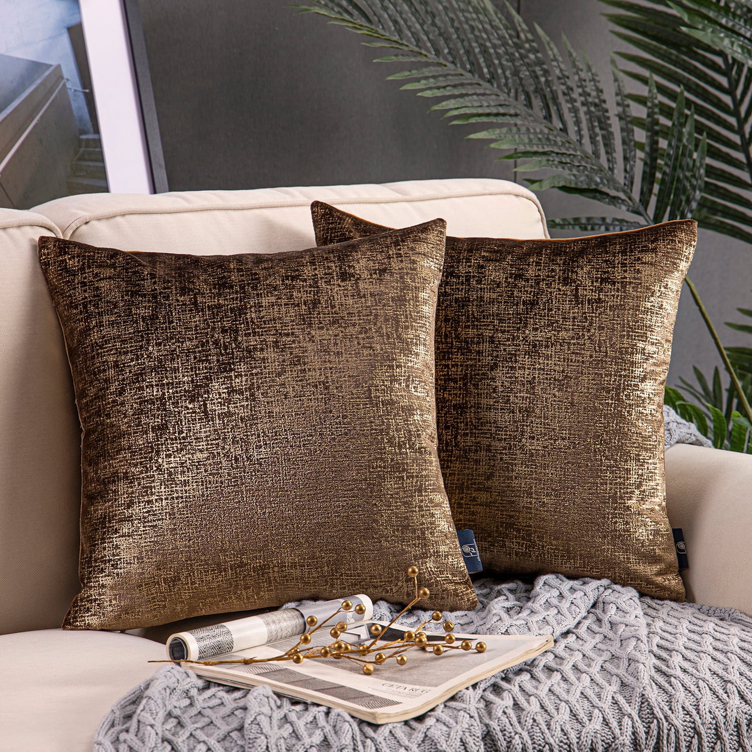 Phantoscope Bronzing Gold Foil Printed Cut Pile Velvet with Gilding ...