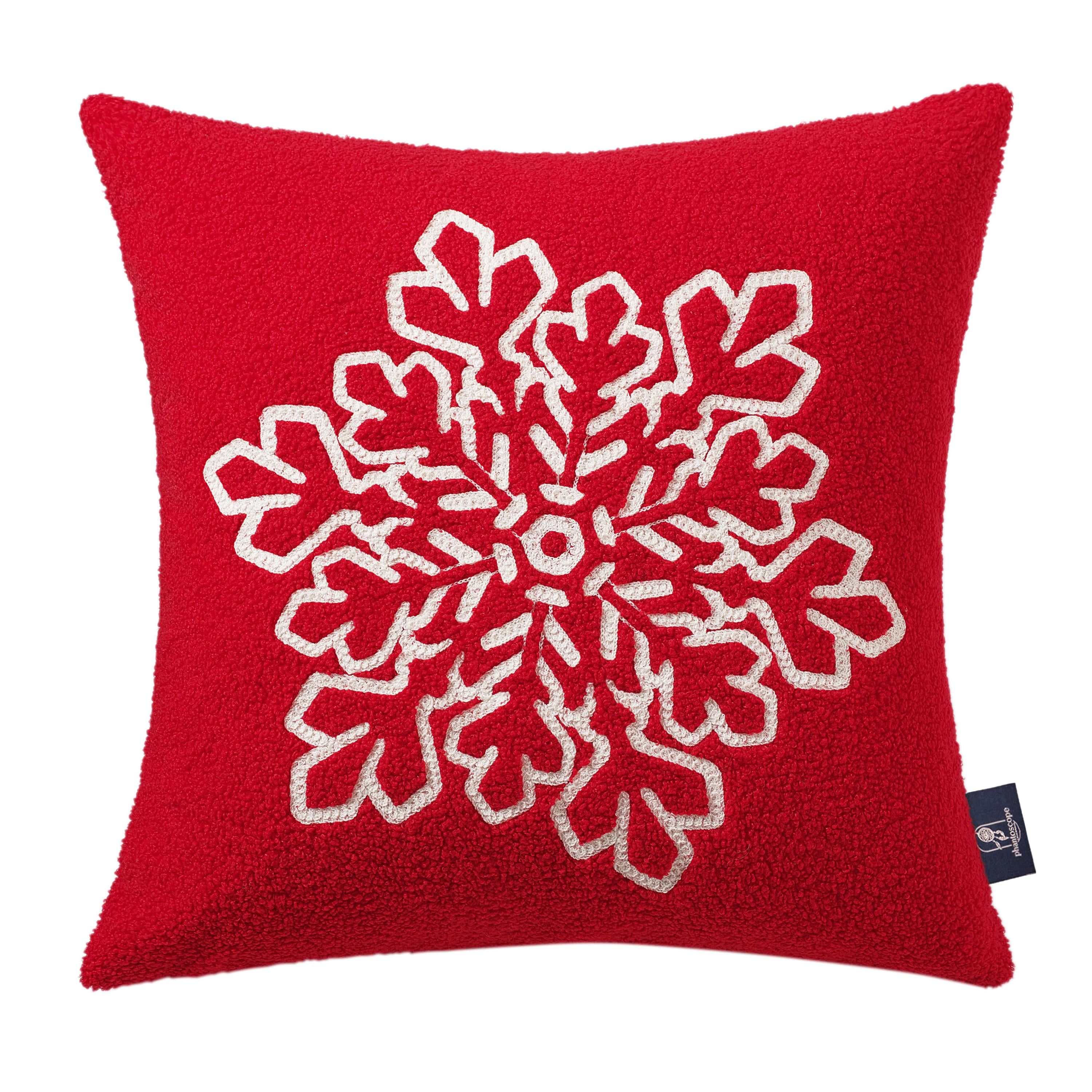 Phantoscope Christmas Series Teddy Velvet Decorative Pillow Cover, Snow ...
