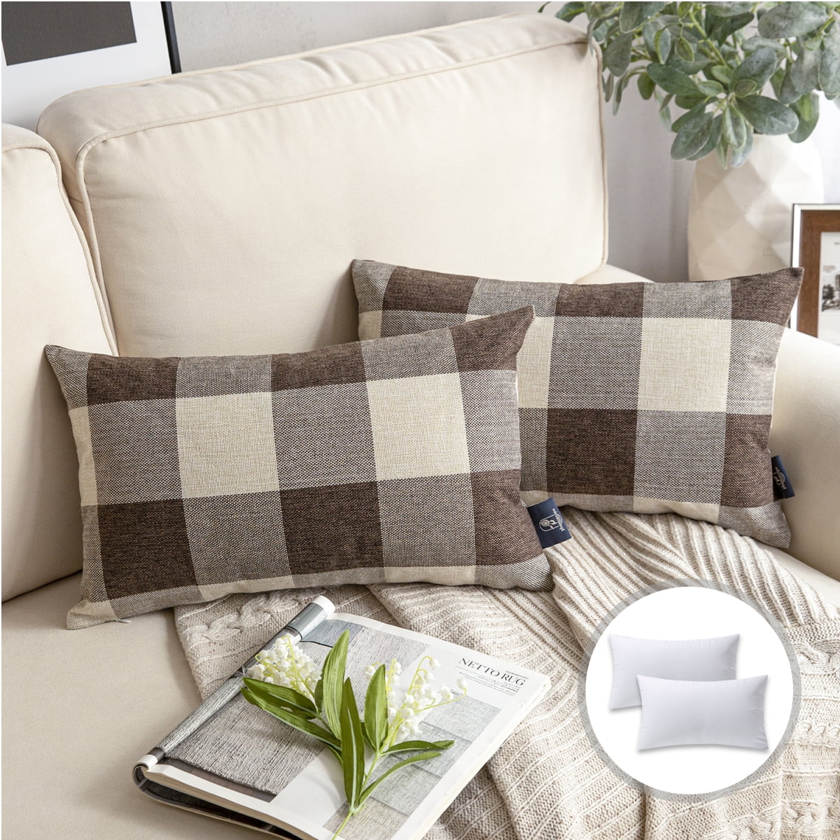 Phantoscope Christmas holiday Decorative Throw Pillow Set, Buffalo ...