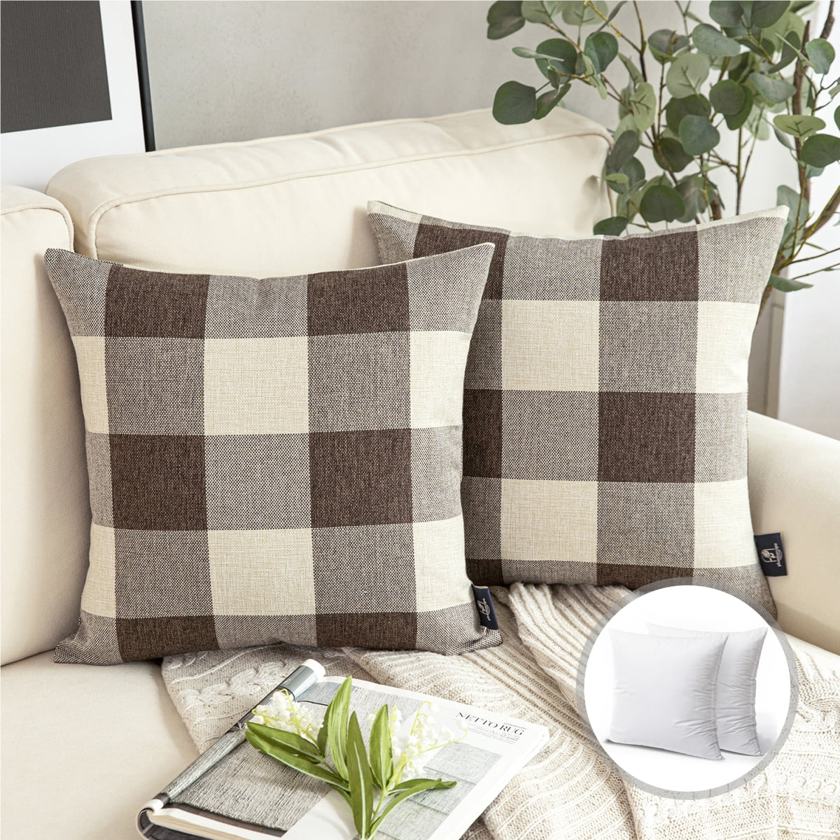 Phantoscope Christmas holiday Decorative Throw Pillow Set, Buffalo ...