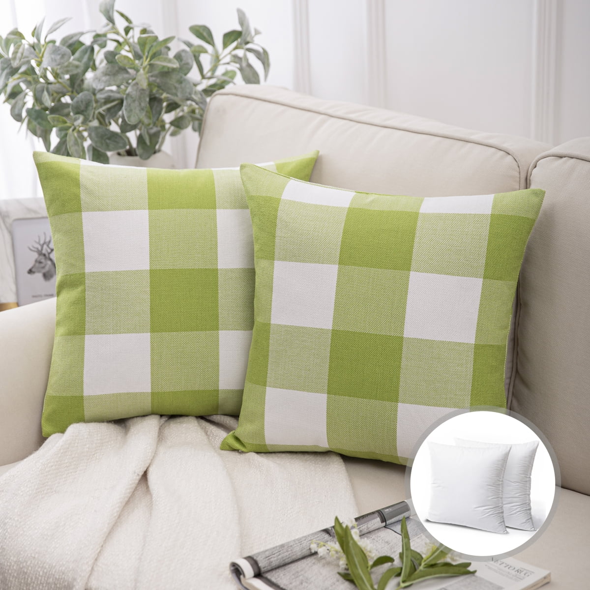 Phantoscope Christmas holiday Decorative Throw Pillow Set, Buffalo ...