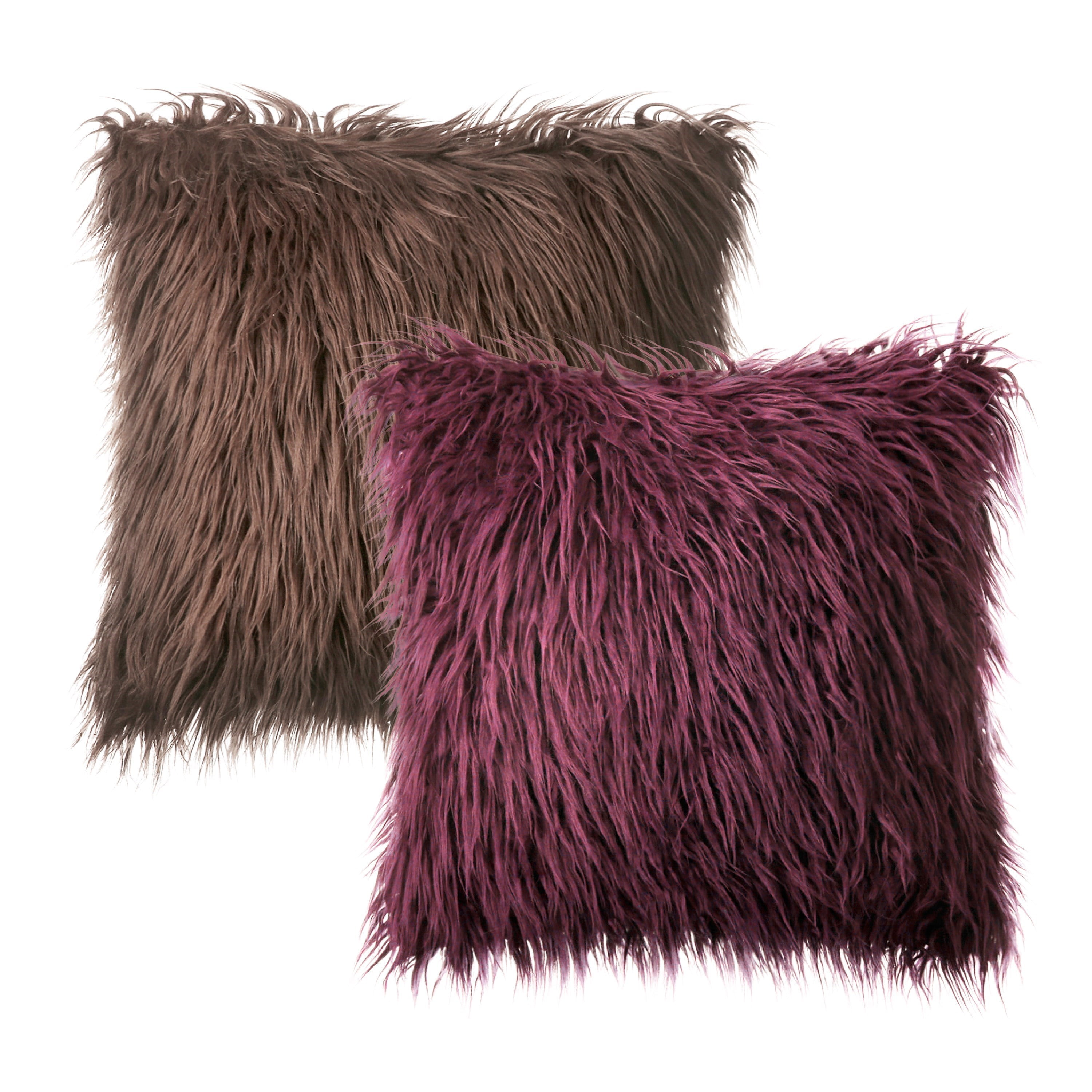 Phantoscope Christmas holiday Faux Fur Series Decorative Throw Pillow Covers, 20" x 20", Dark ...