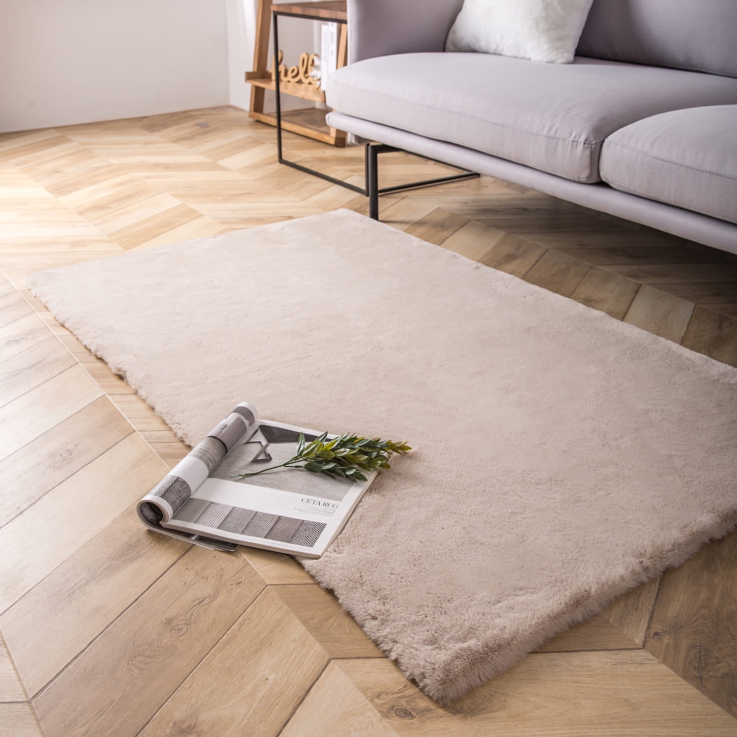 Phantoscope Deluxe Soft Faux Rabbit Fur Collection Decorative Home ...