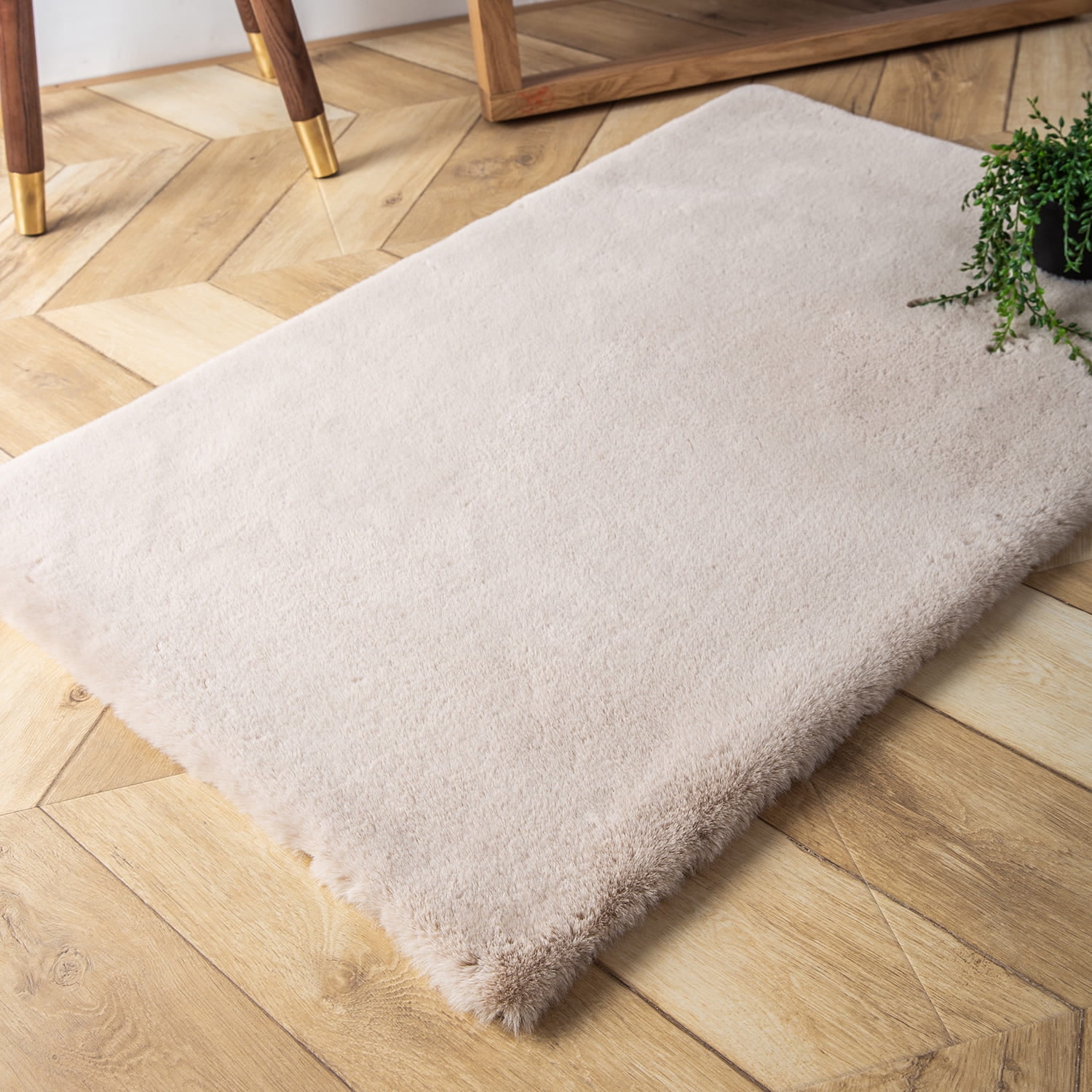 Phantoscope Deluxe Soft Faux Rabbit Fur Collection Decorative Home ...