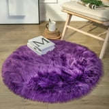 Phantoscope Deluxe Soft Faux Sheepskin Fur Collection Round Decorative ...