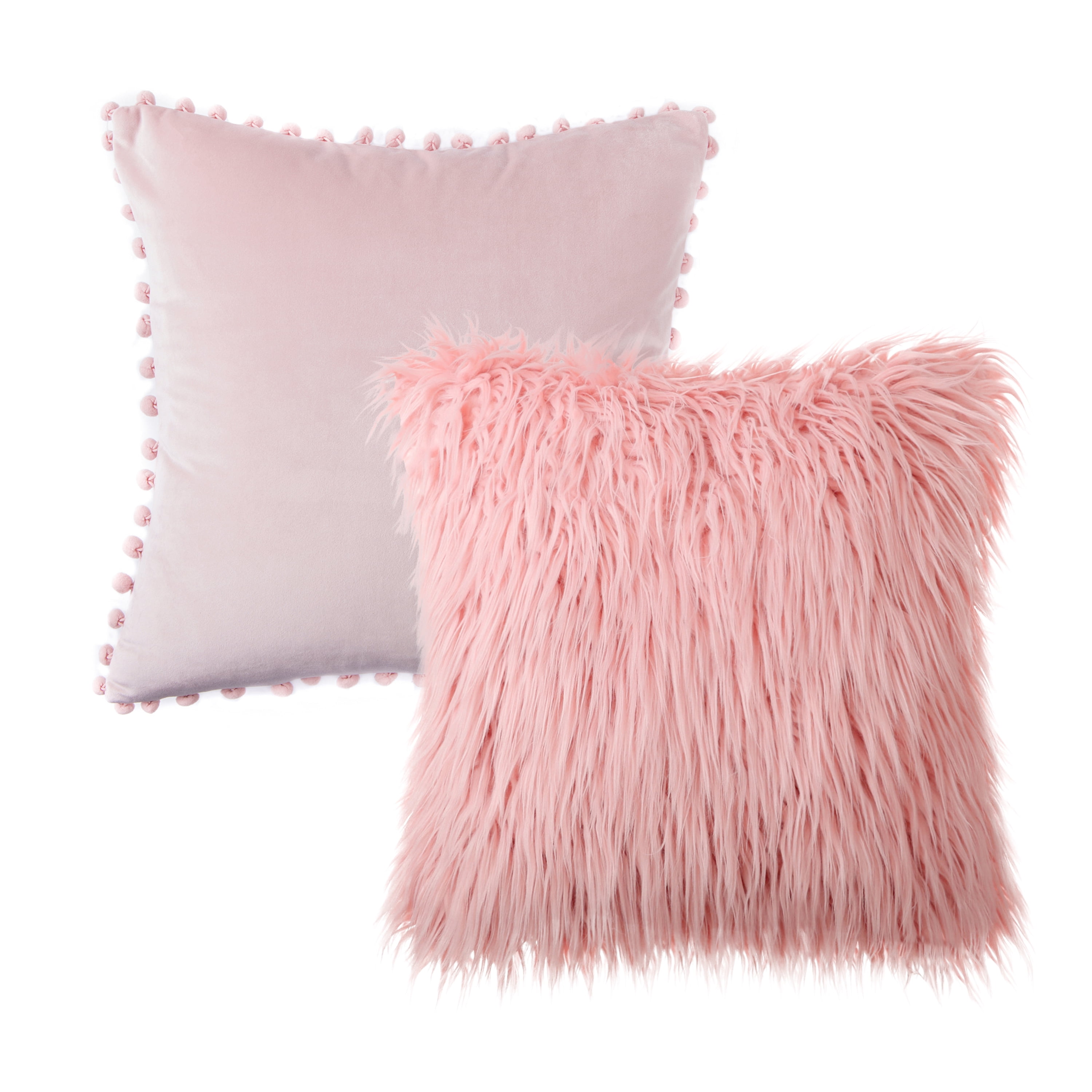 Phantoscope Designer's Choice Decorative Throw Pillow Set, Fluffy Faux ...