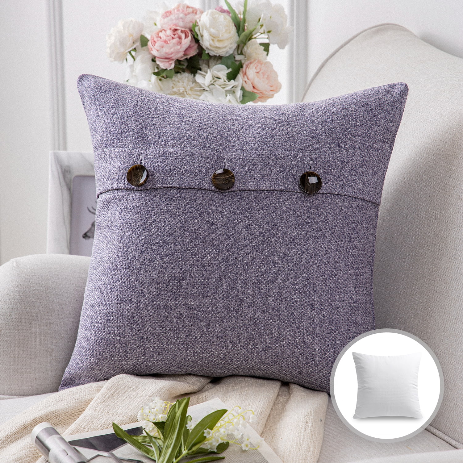 Phantoscope Farmhouse Series Cotton Blend Decorative Throw Pillow with ...