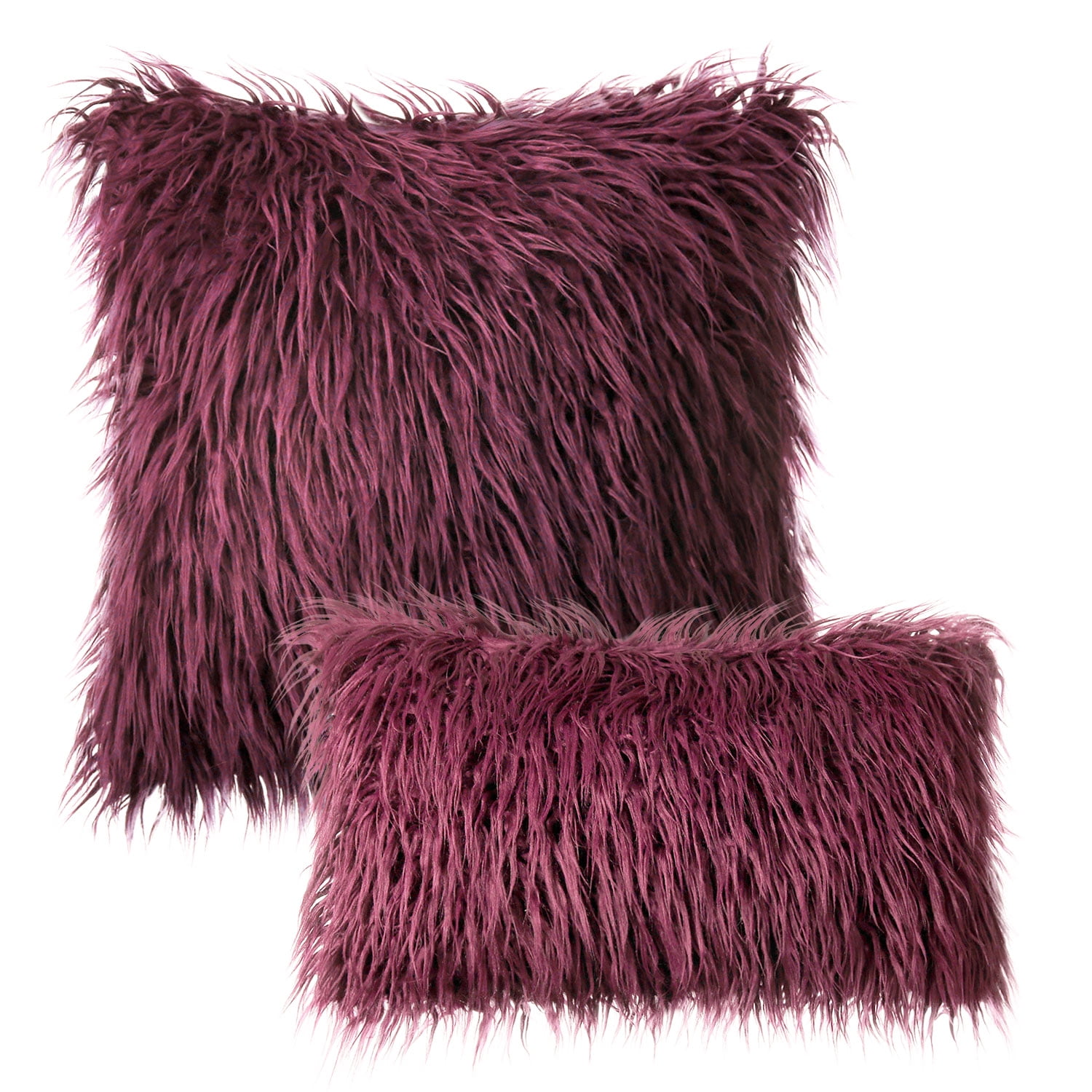 Free Shipping! Phantoscope Purple Faux Fur Throw Pillows, Fuzzy Set of ...