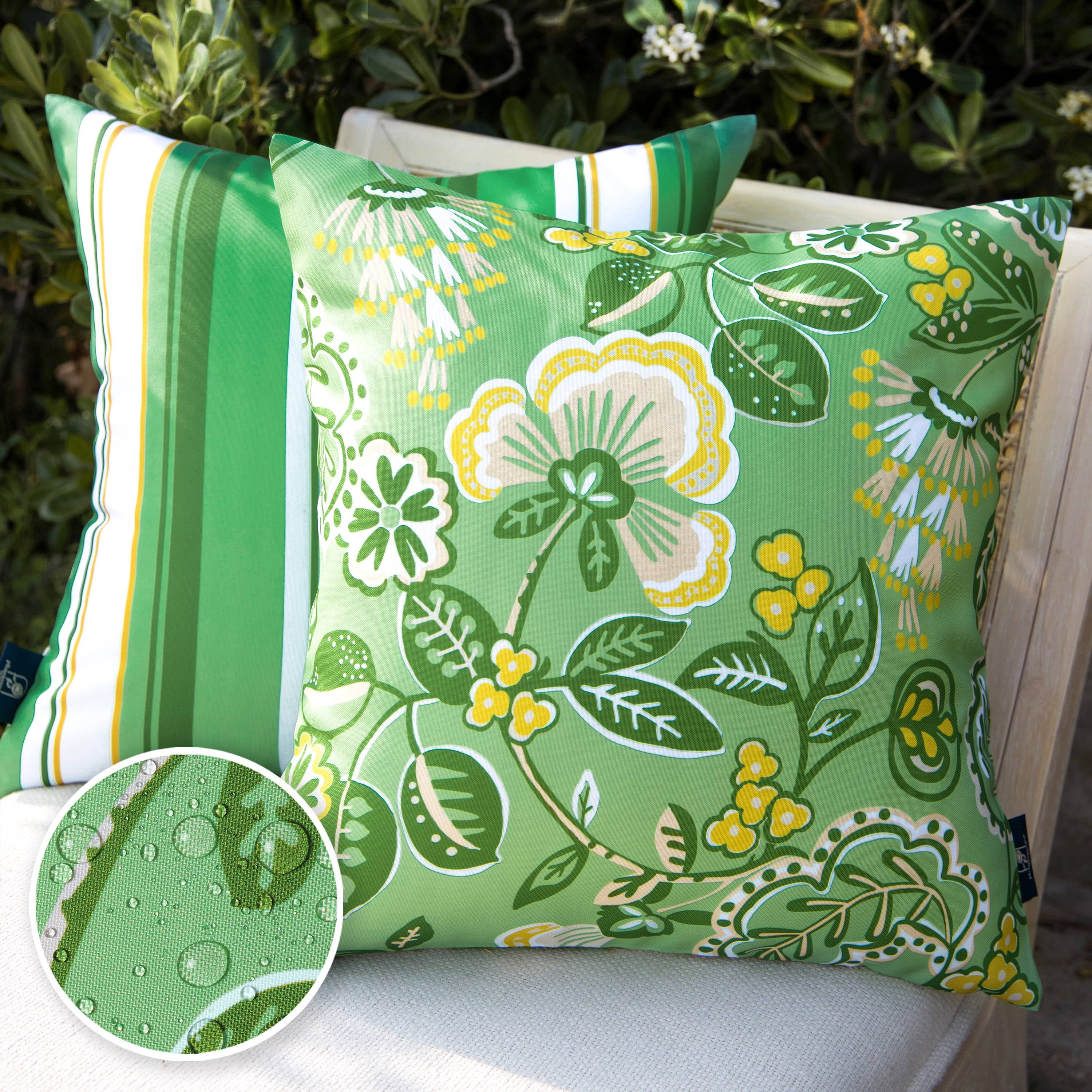 Phantoscope Outdoor Waterproof Floral Printed Decorative Throw Pillow ...