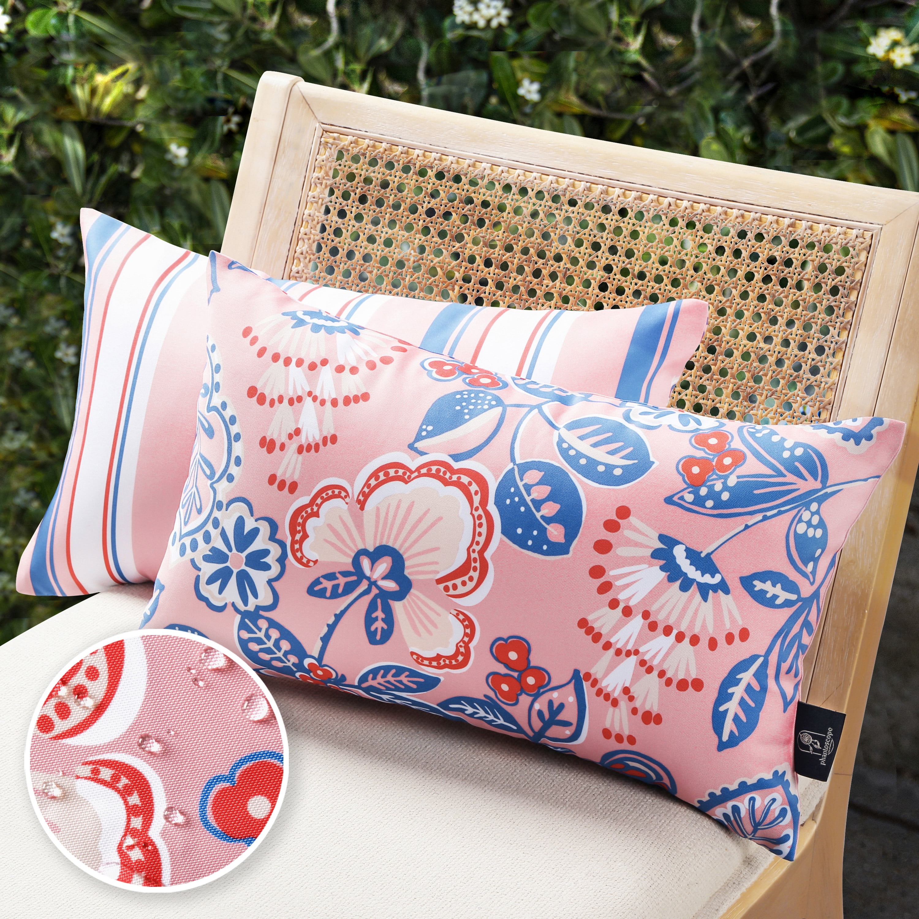 Phantoscope Outdoor Waterproof Floral Printed Decorative Throw Pillow ...
