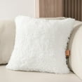Phantoscope Plush Fluffy Alpaca Fleece Throw Pillow, 20"x 20", Off ...
